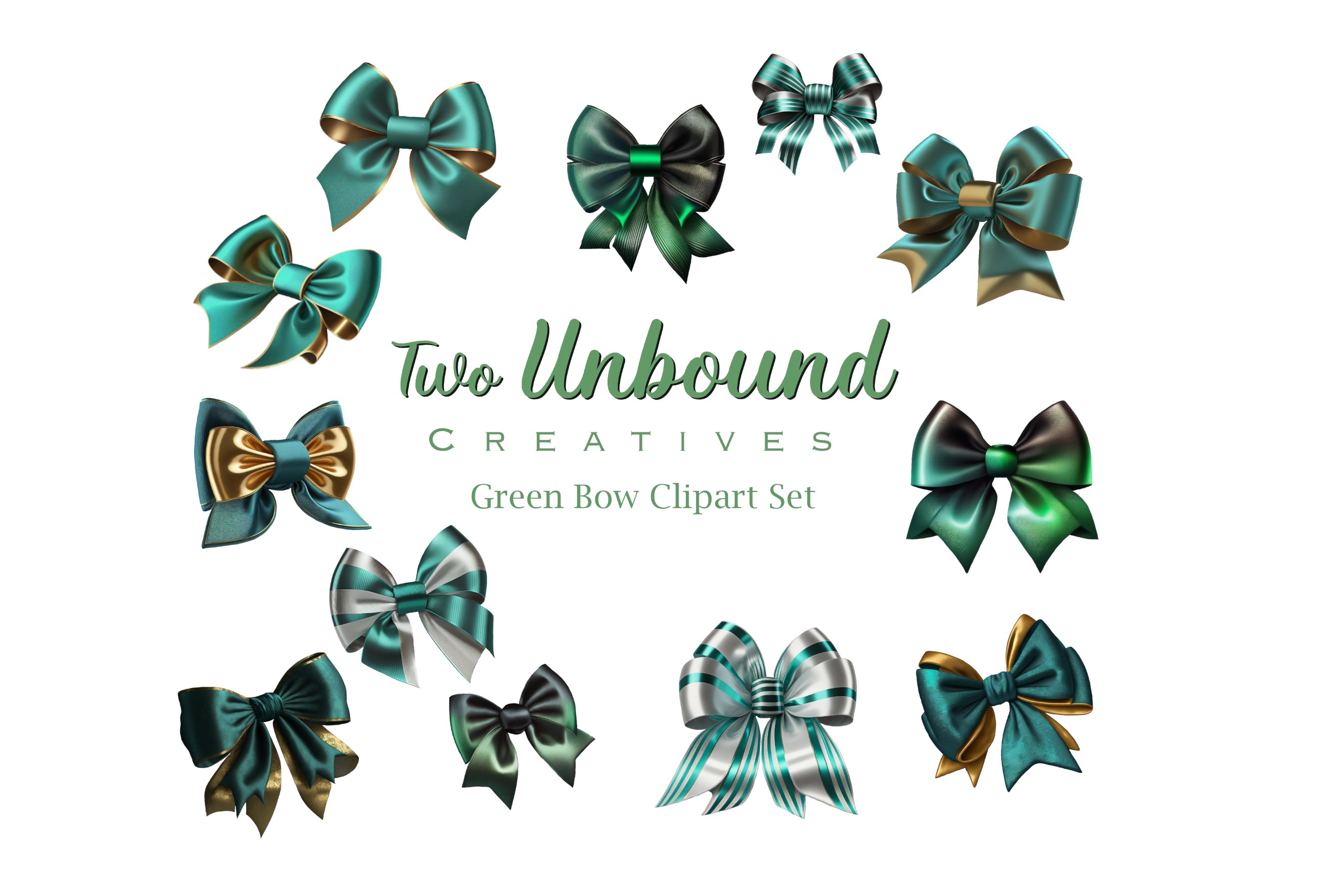 Green Christmas Bow Clipart