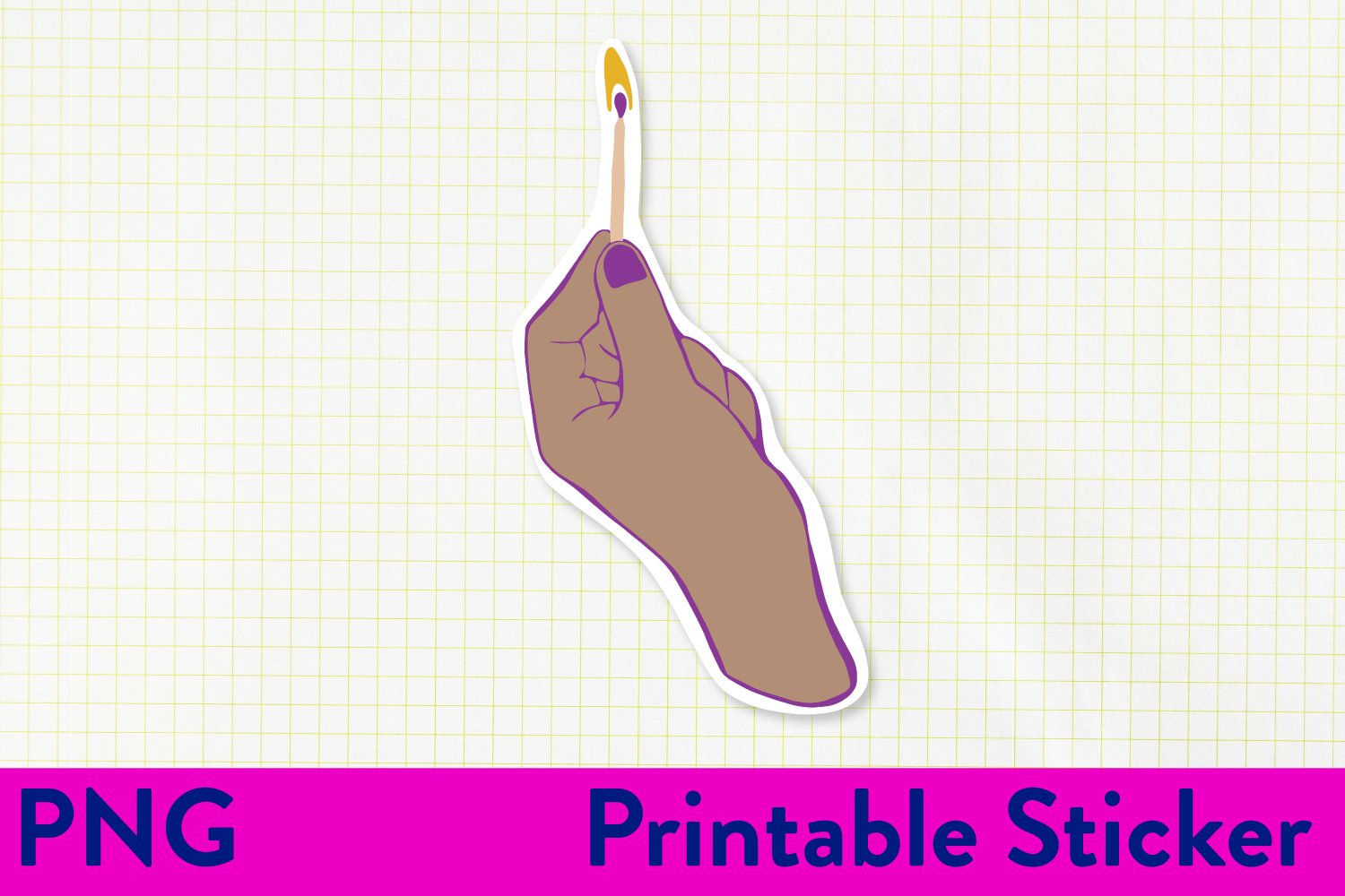 Hand Holding Match Sticker - PNG Printable Sticker (1452796 ...