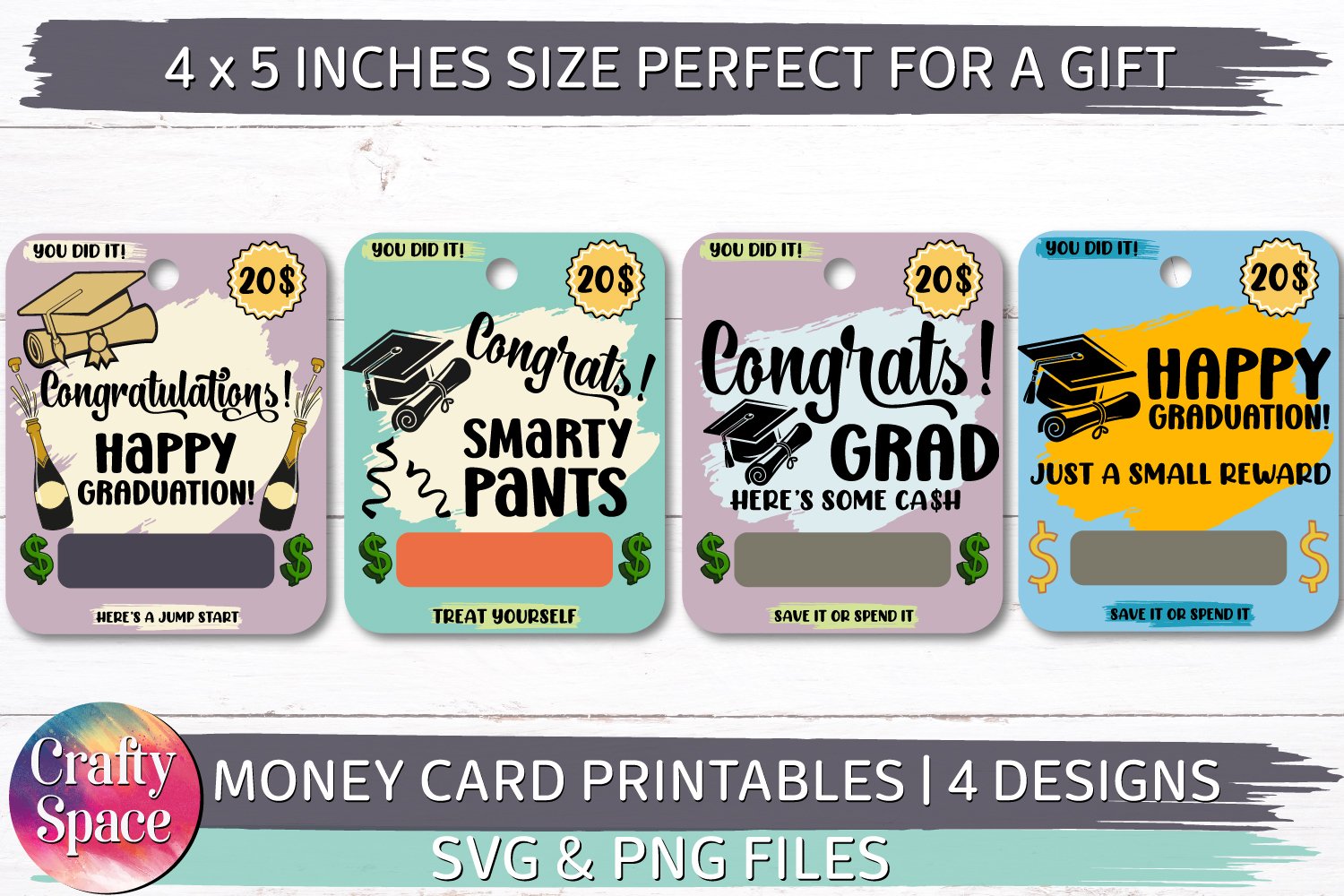 Graduation Money Card PNG Bundle | Printable Graduation Card (1934450 ...