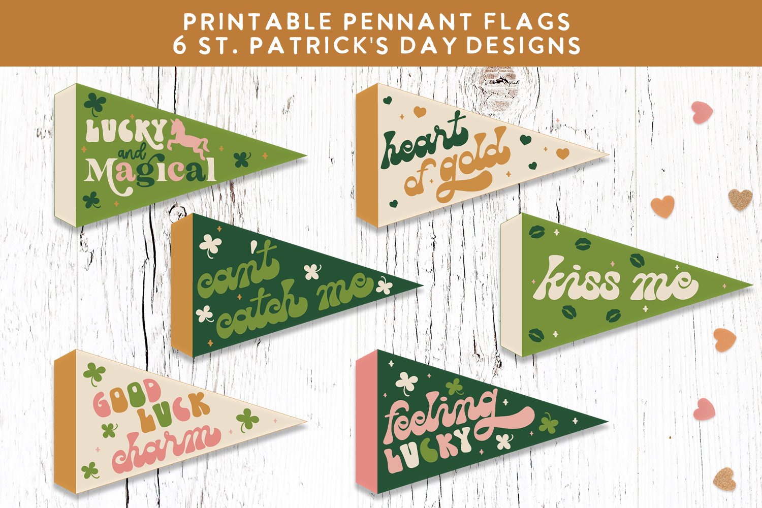 PRINTABLE St. Patricks Day Pennant Flags, St. Patricks decor
