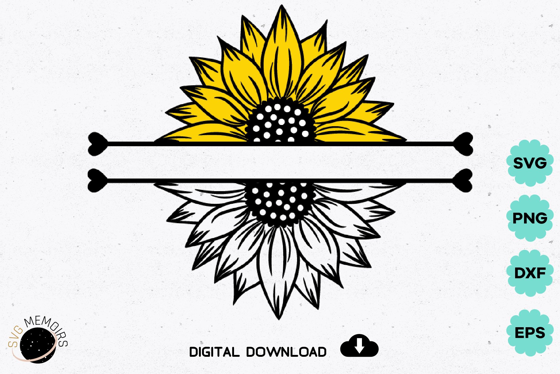 Half Sunflower svg | Sunflower split border SVG (1838727) | SVGs ...