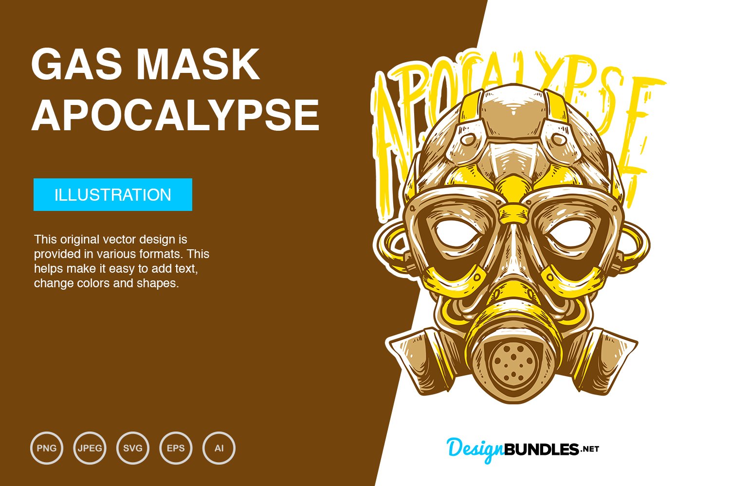 Gas Mask Apocalypse Vector Illustration