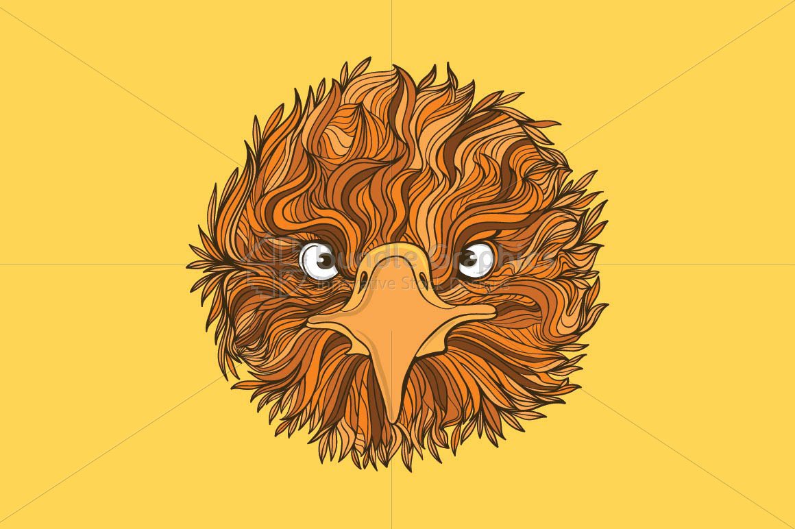 Cute Eagle Bird - Front Profile (20891) | Illustrations | Design Bundles