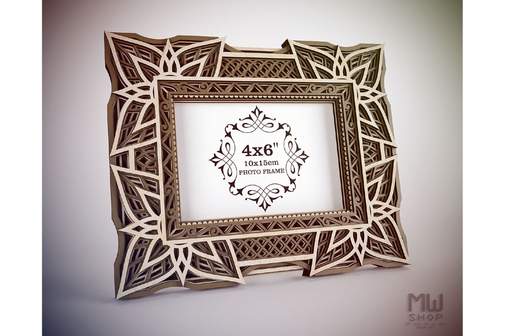 F04 - Multilayer Photo Frame, Laser Cut Photo Frame DXF (579811 ...