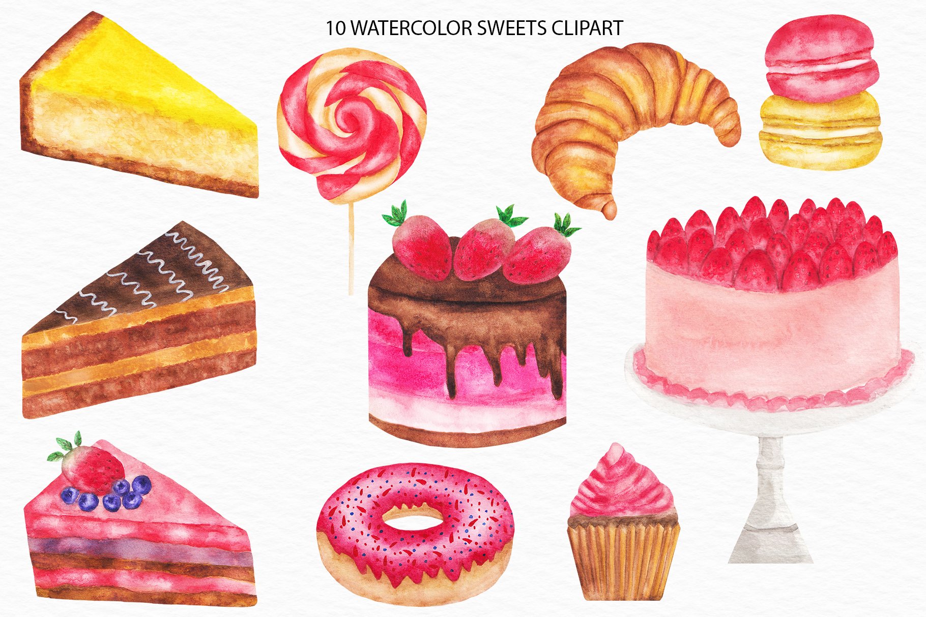 Watercolor Sweets Illustration, Sweet Clipart (415562) | Illustrations ...