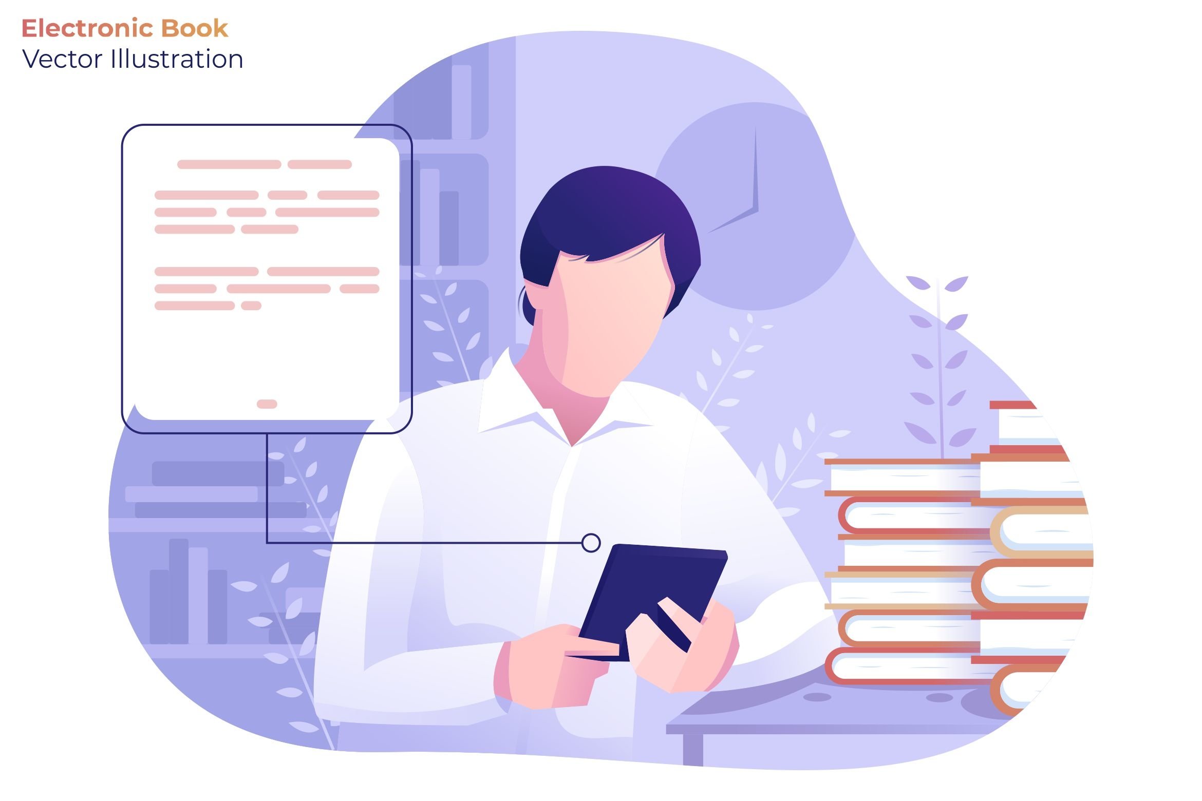 Electronic Book - Vector Illustration (318955) | Illustrations | Design ...