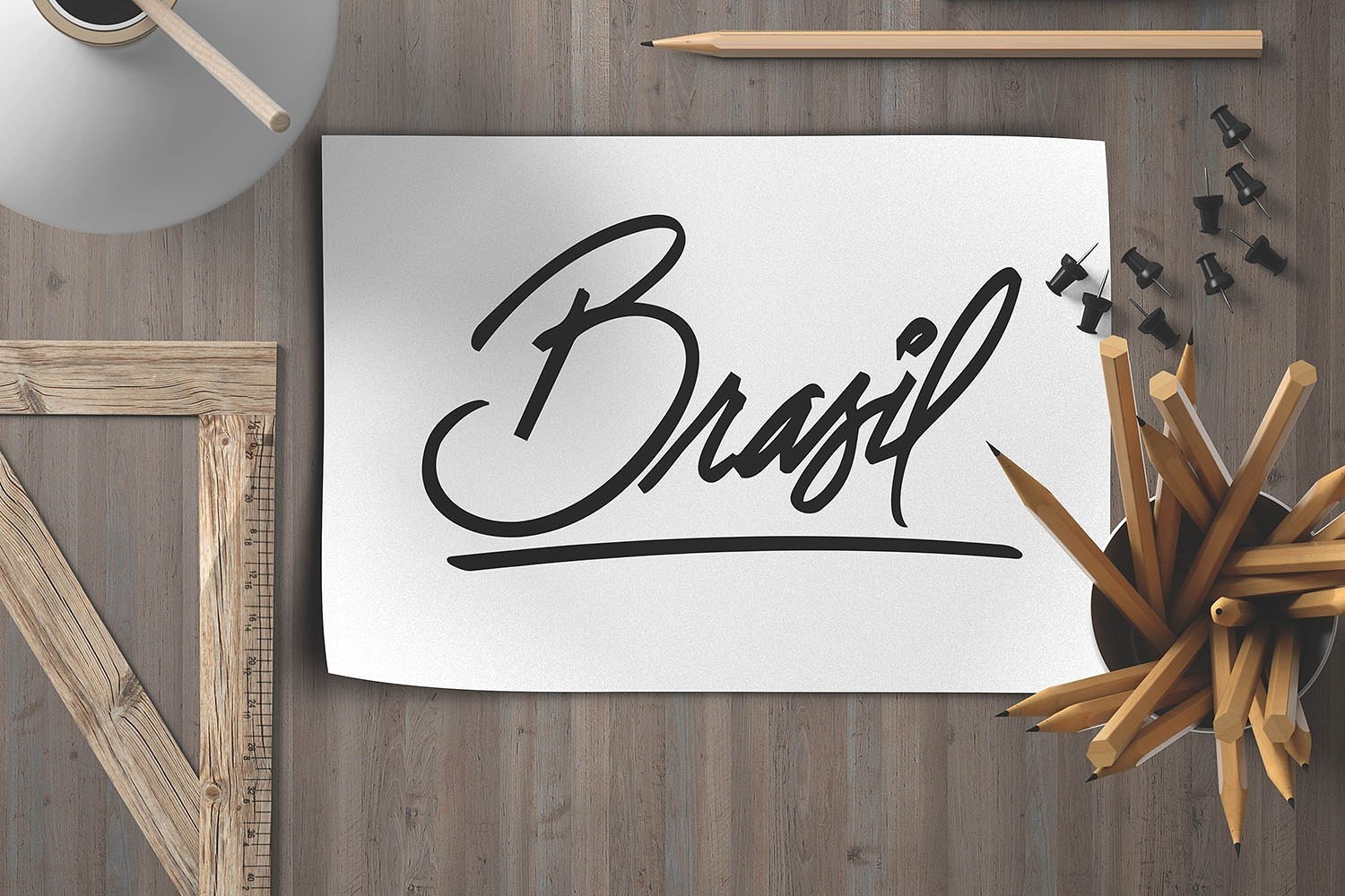 BRASIL Hand lettering Word vector (30053) | Logos | Design Bundles