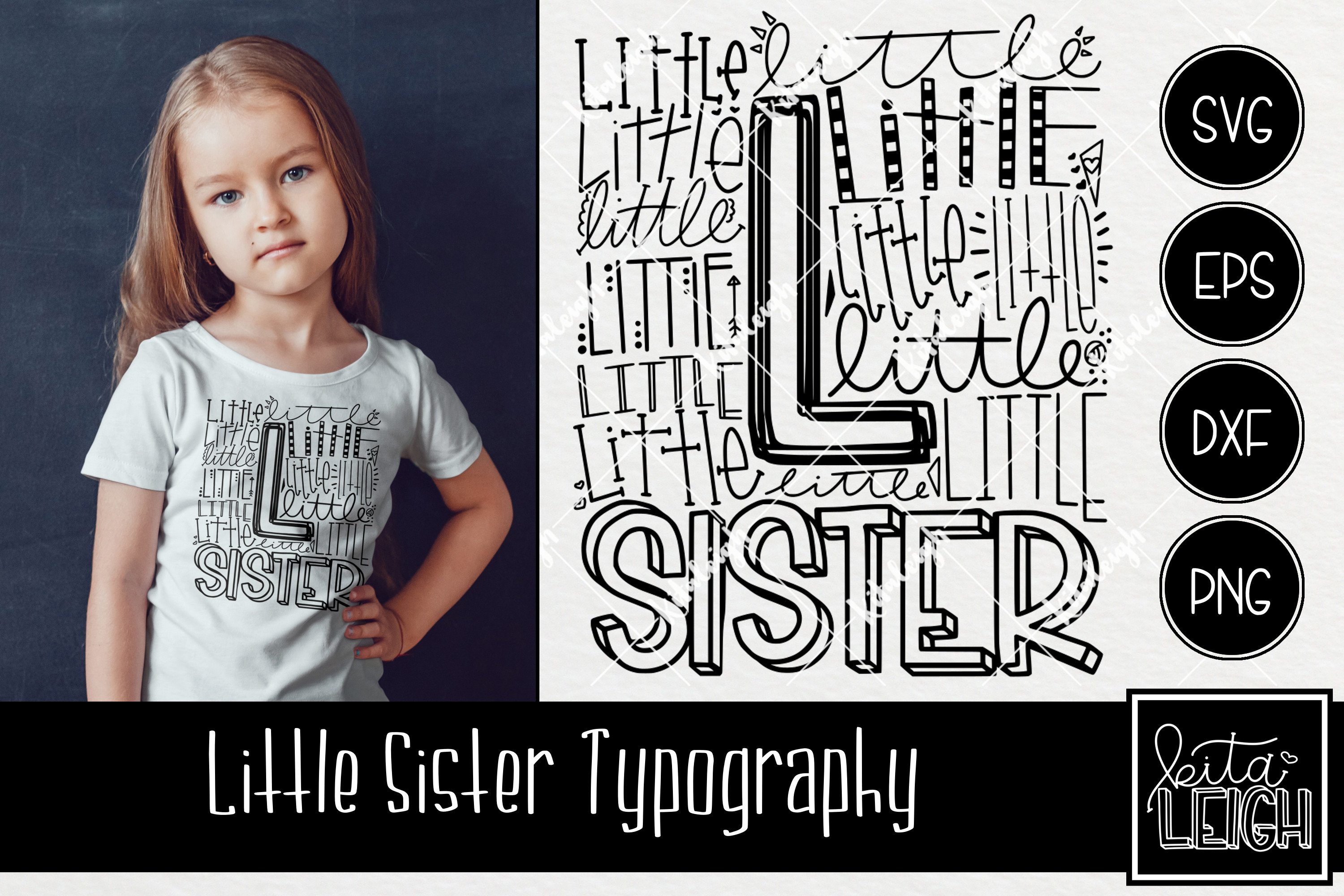 Little Sister Typography (131566) | Hand Lettered | Design Bundles