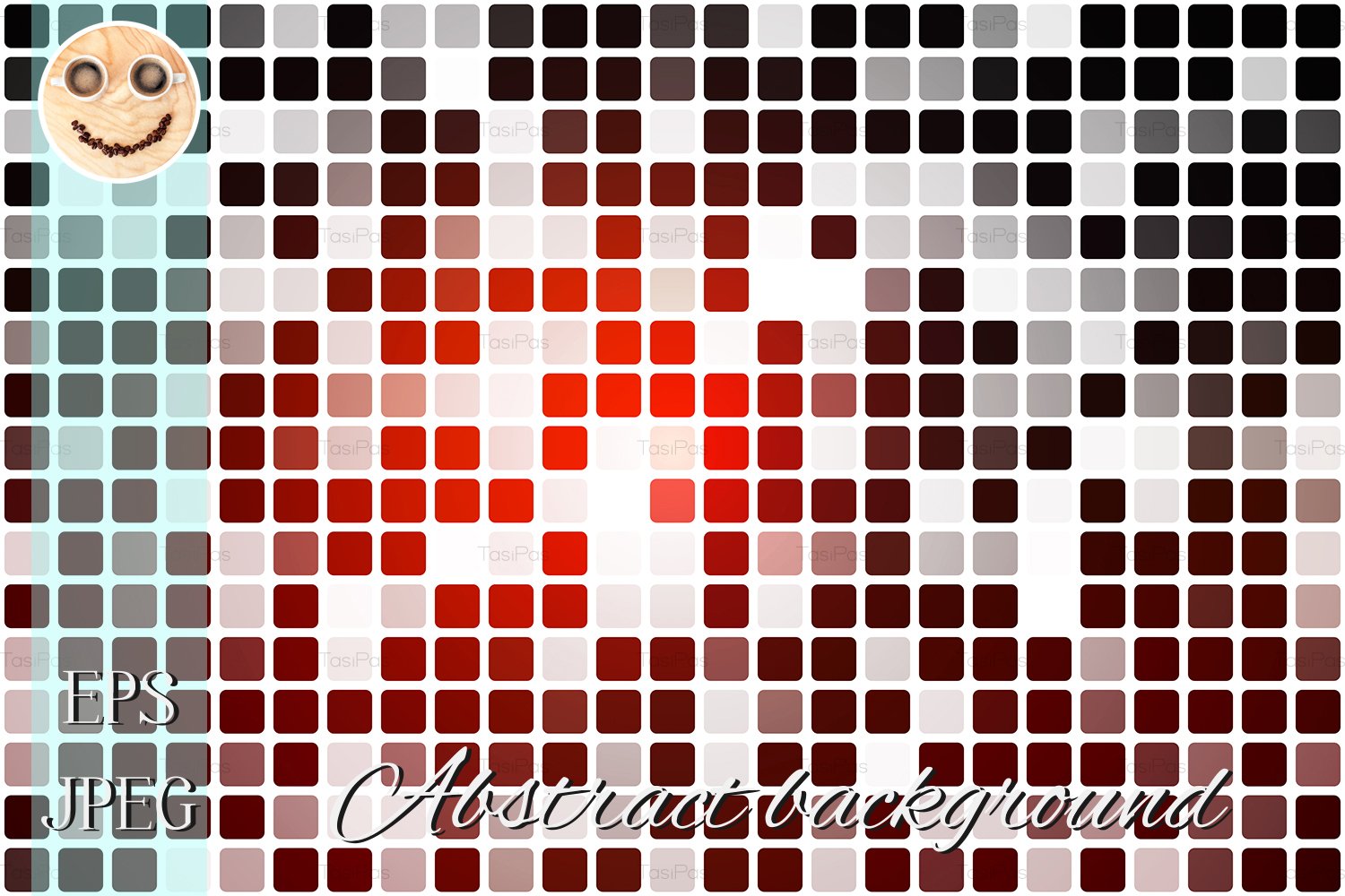 Red brown black occasional opacity mosaic over white (331041 ...