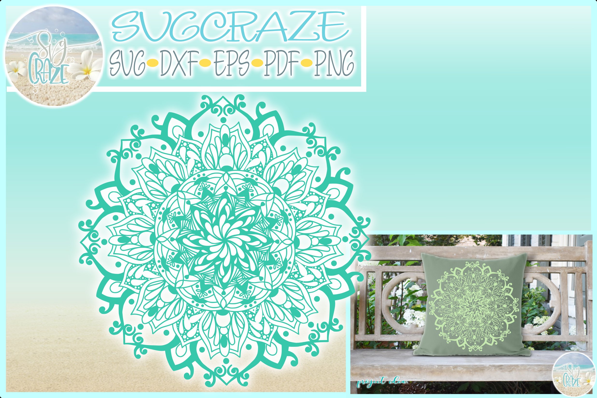 Hand Drawn Mandala Zentangle SVG Dxf Eps Png PDF Files (300145) | SVGs ...