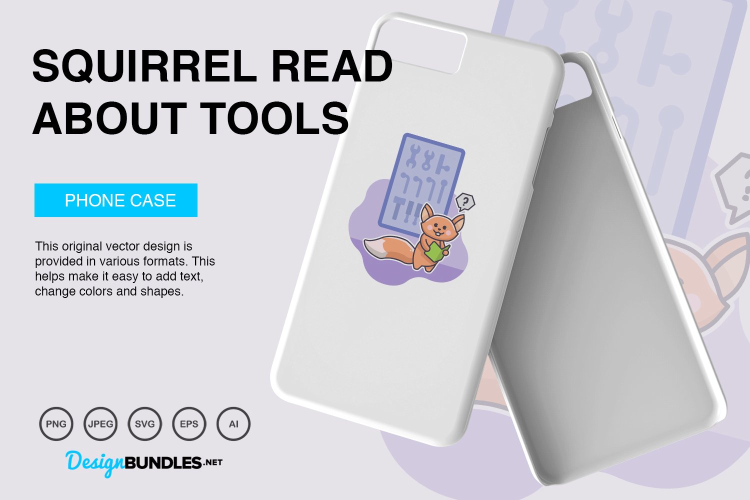 Squirrel Read About Tools Vector Illustration