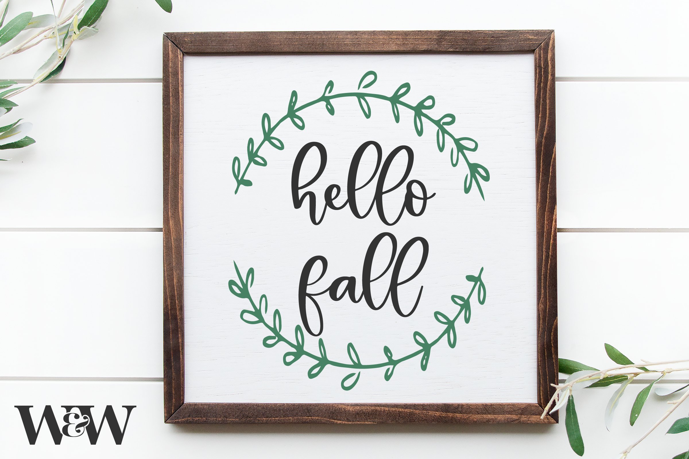 Hello Fall SVG |Farmhouse Fall Sign SVG (1043785) | SVGs | Design Bundles