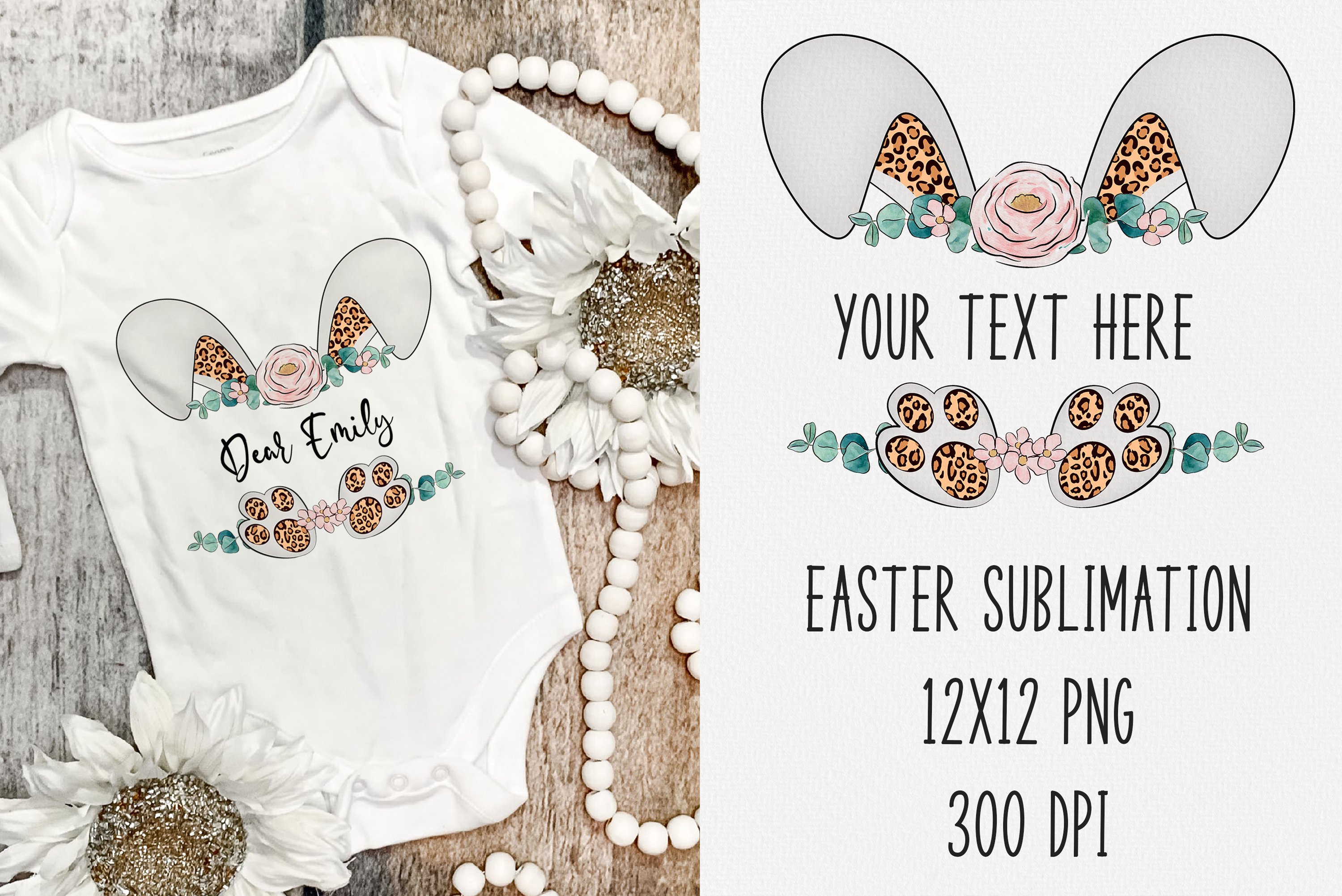 Happy easter bunny ears Sublimation, PNG. (1800708) | Sublimation ...