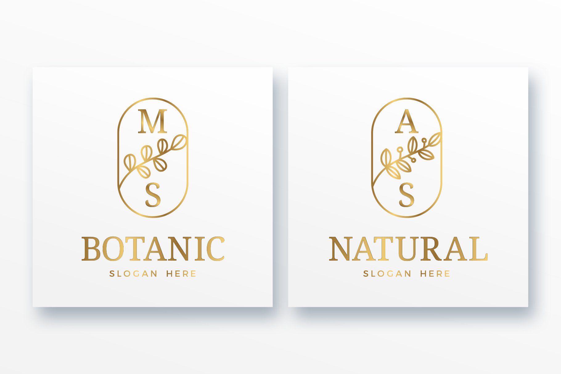 Floral Monogram Logo Labels