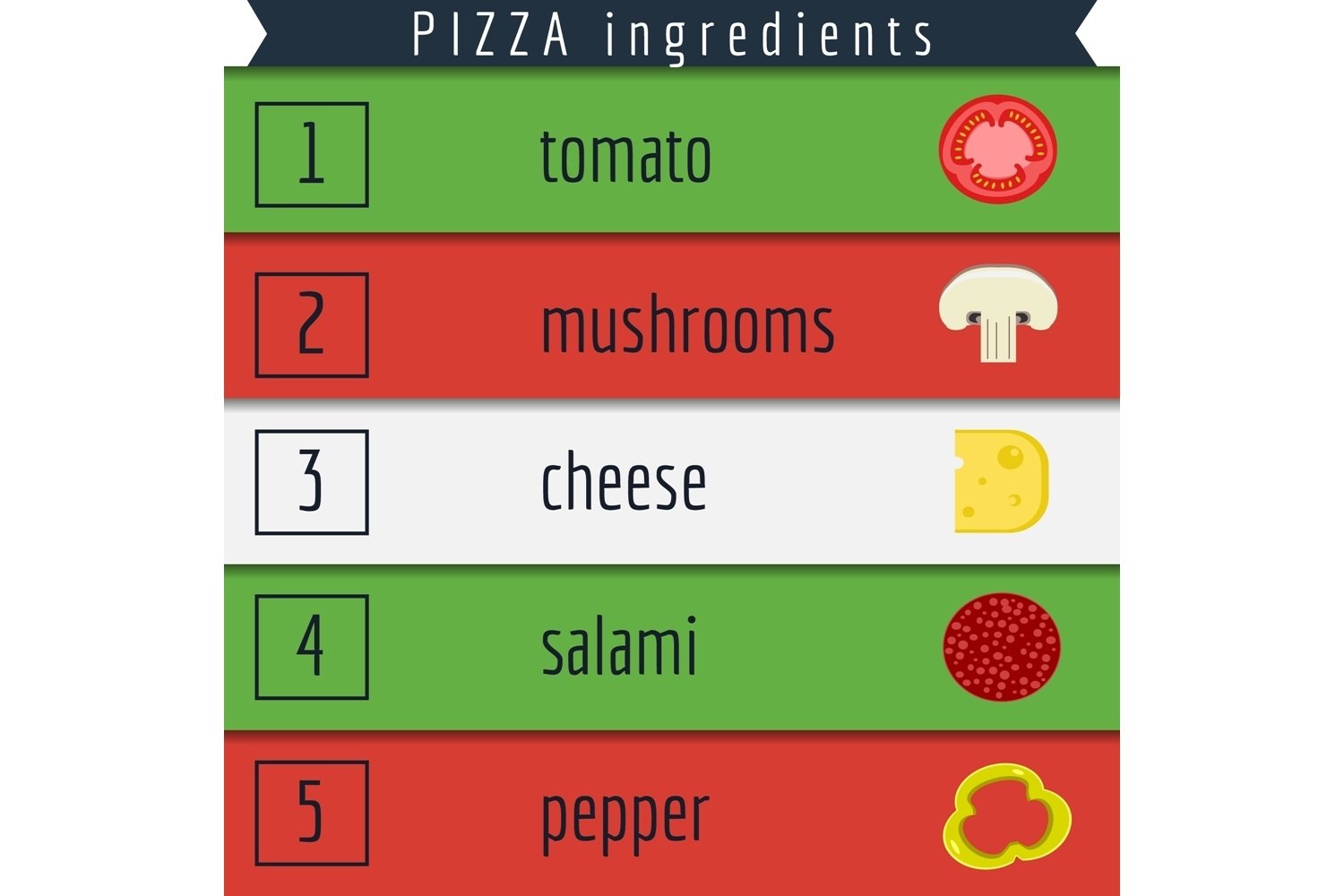 Pizza and Ingredients Illustration (2420) | Infographics | Design Bundles