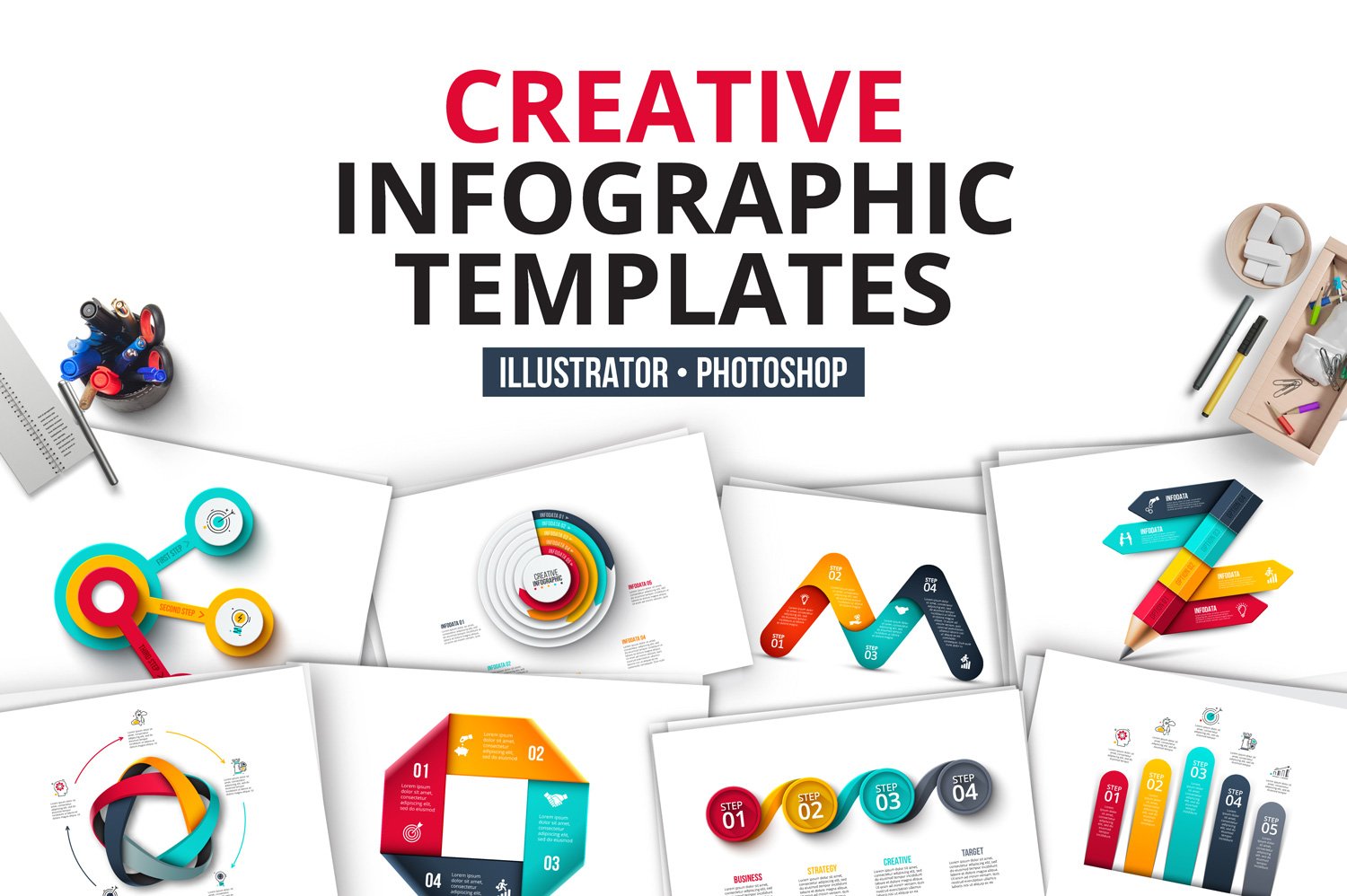 Creative infographics templates (40063) | Infographics | Design Bundles