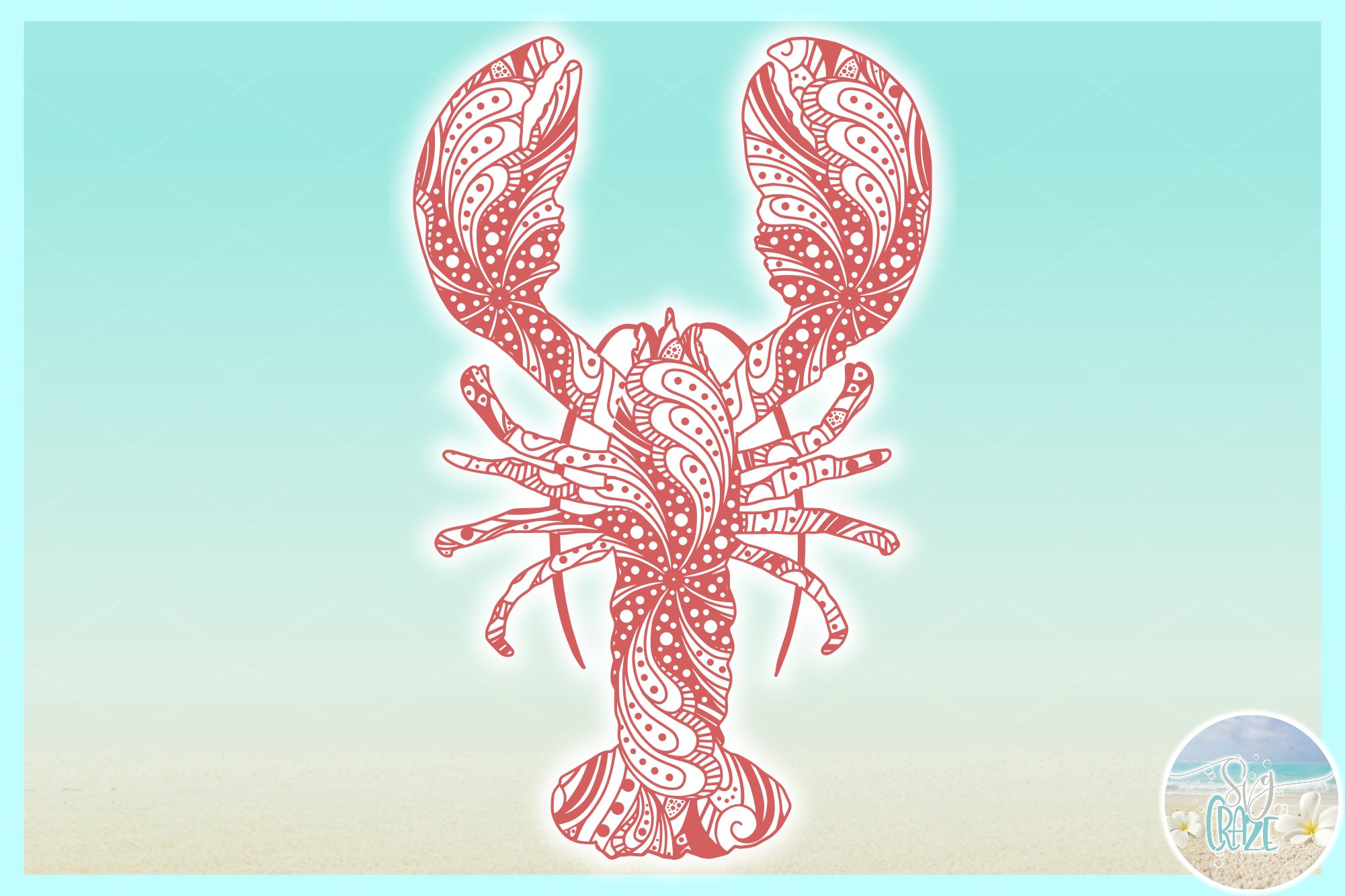 Lobster Mandala Zentangle SVG Dxf Eps Png PDF Files (300587) | SVGs ...