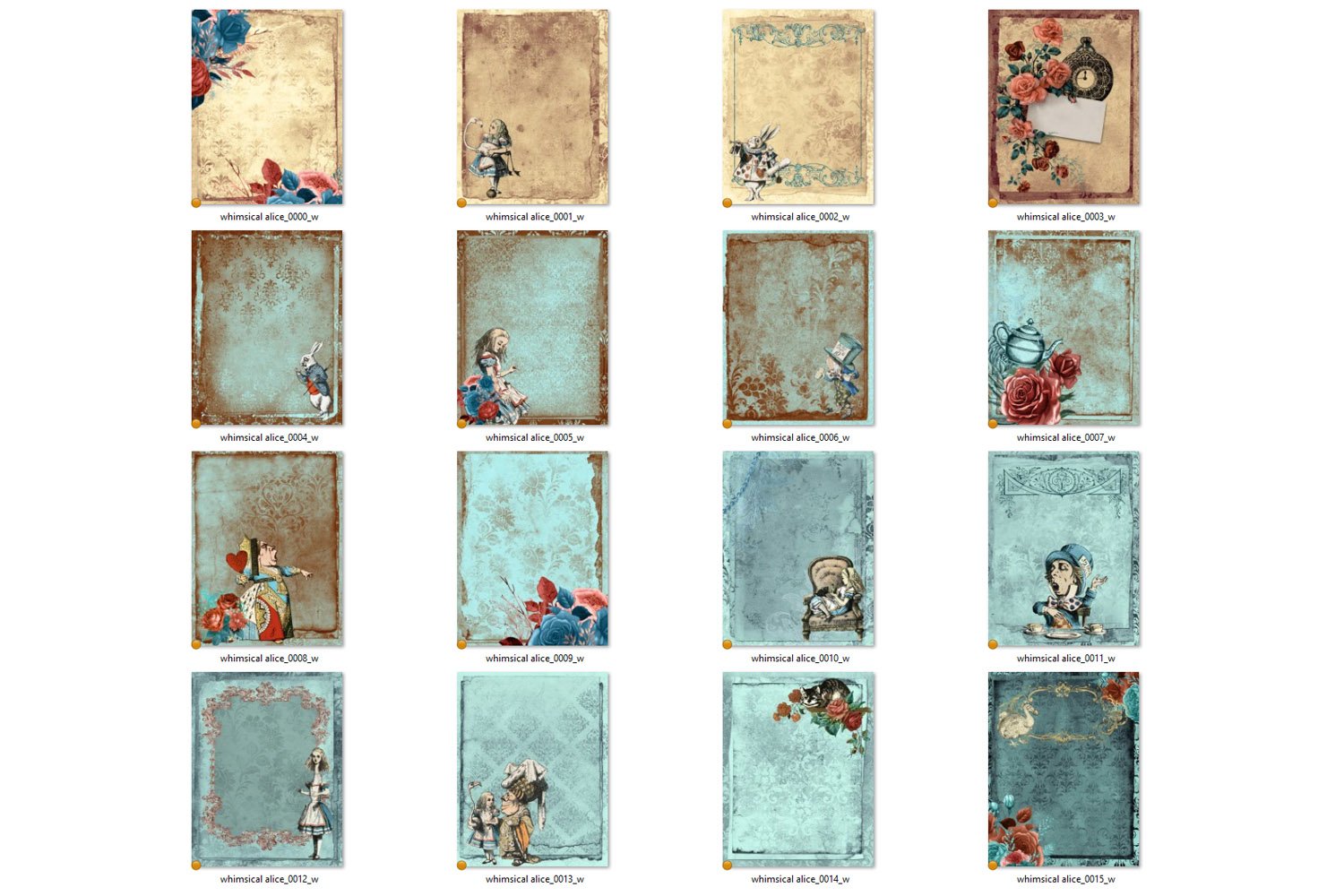 Whimsical Alice in Wonderland Journal Paper (361741) | Illustrations ...