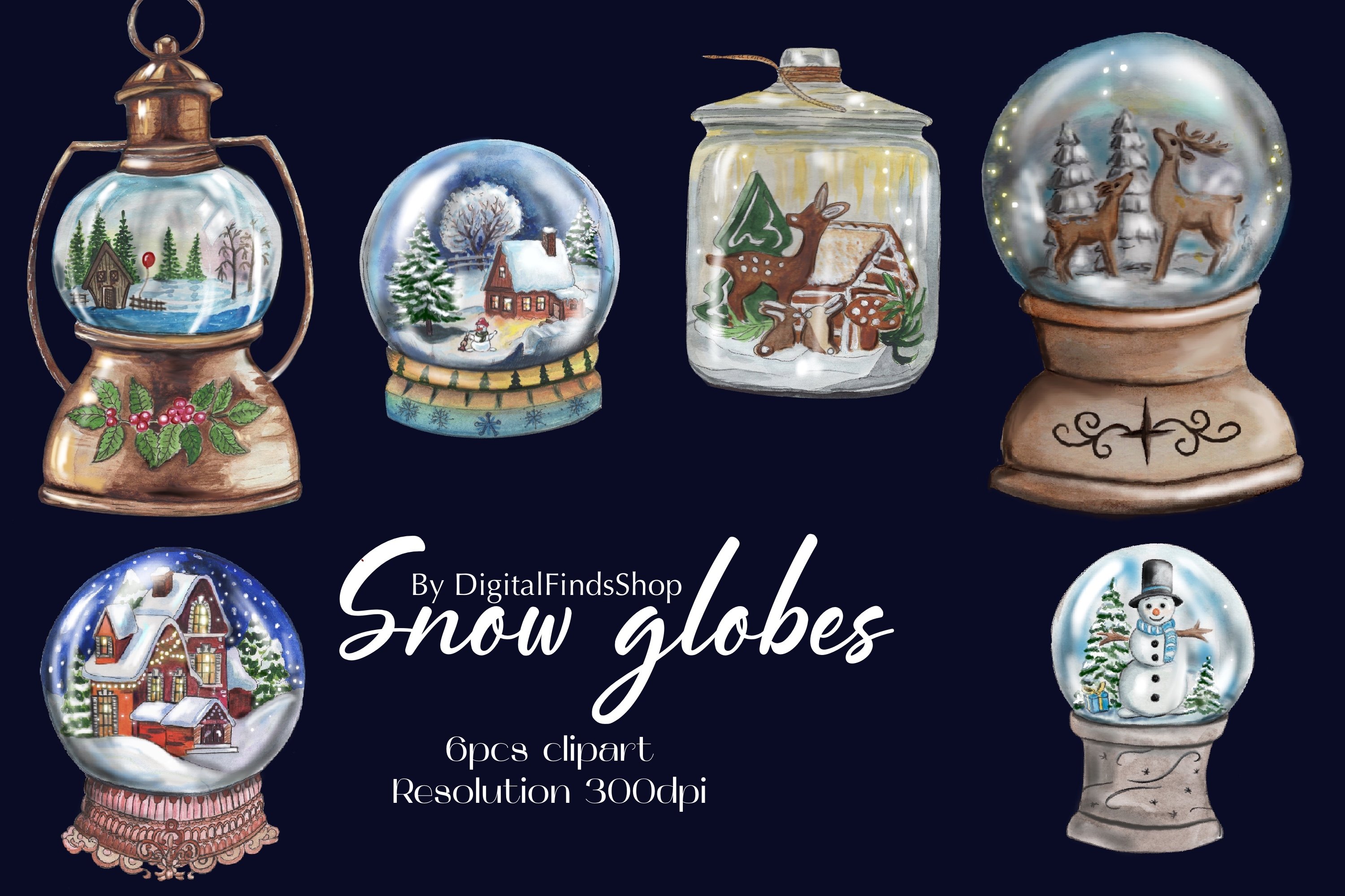 Snow globe clipart, snow balls clip art, Christmas balls (1054882 ...
