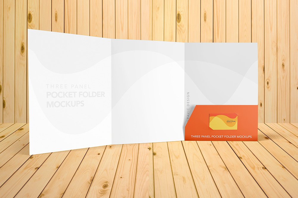 Three Panel Presentation Folder 9x12 (228665) | Mockups | Design Bundles