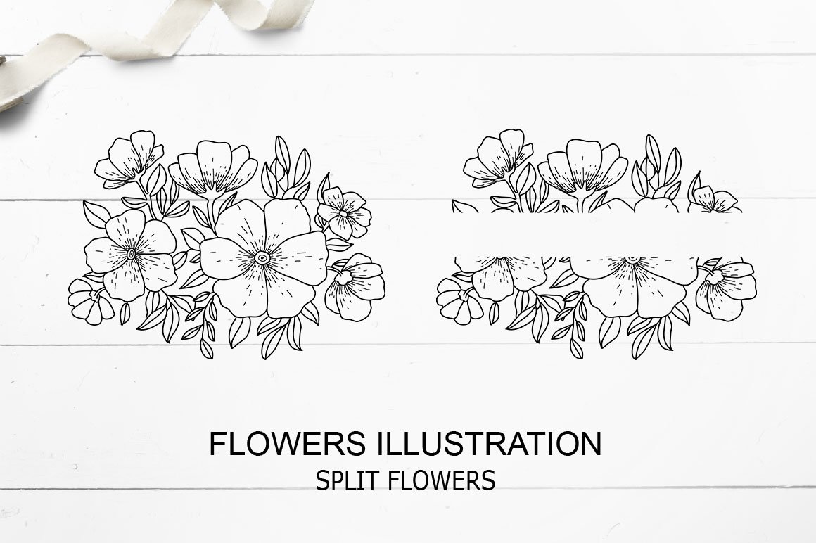 Flowers illustration | Split flowers