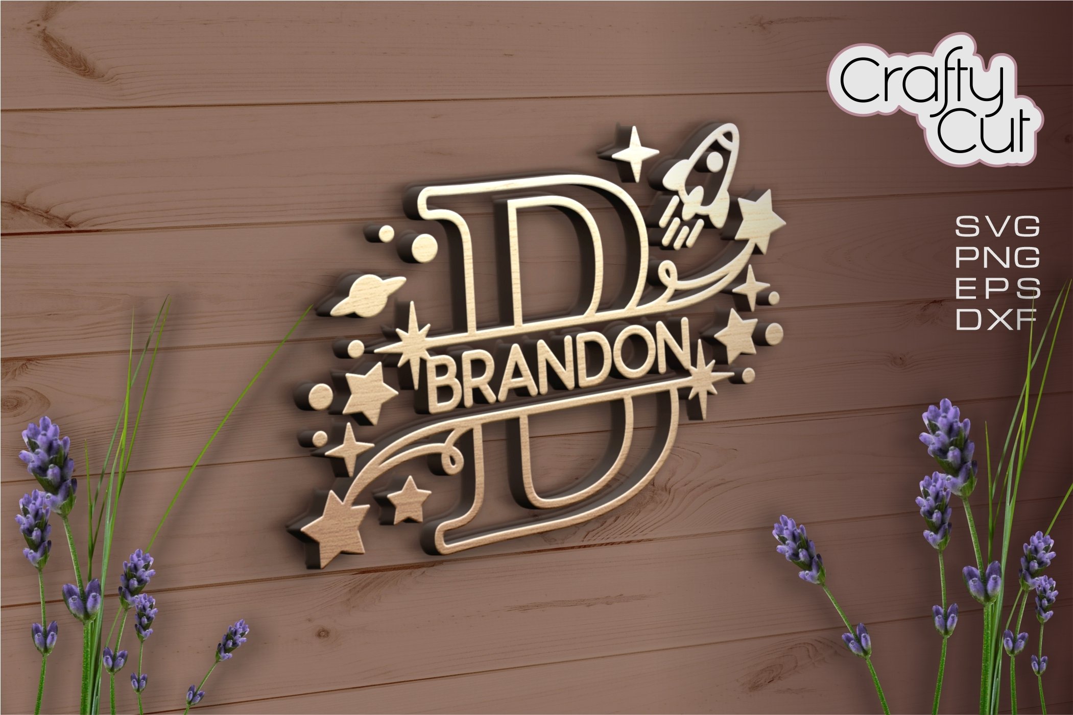 Baby Name Split Monograms - SVG files for Laser cut, Cricut (822228 ...