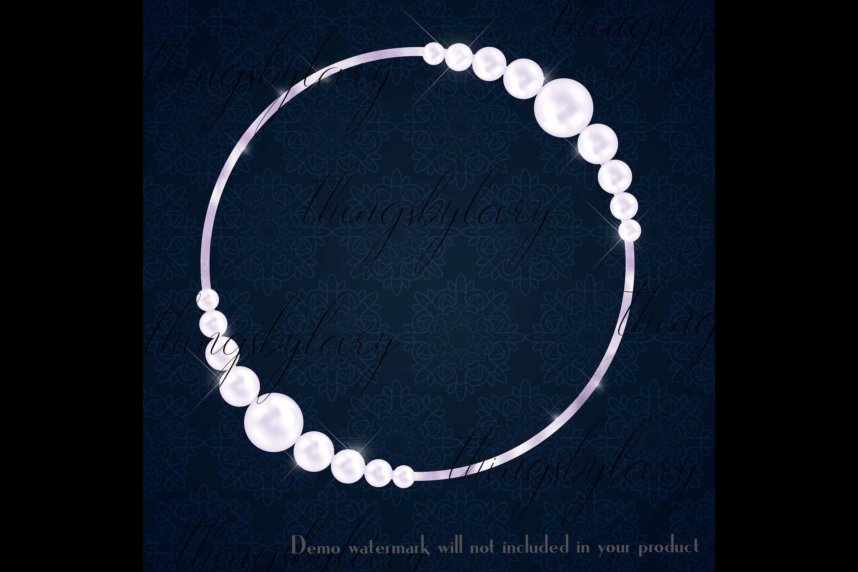 100 Pearl & Foil Circle Frames Clip arts Real Pearl Frames (564276 ...