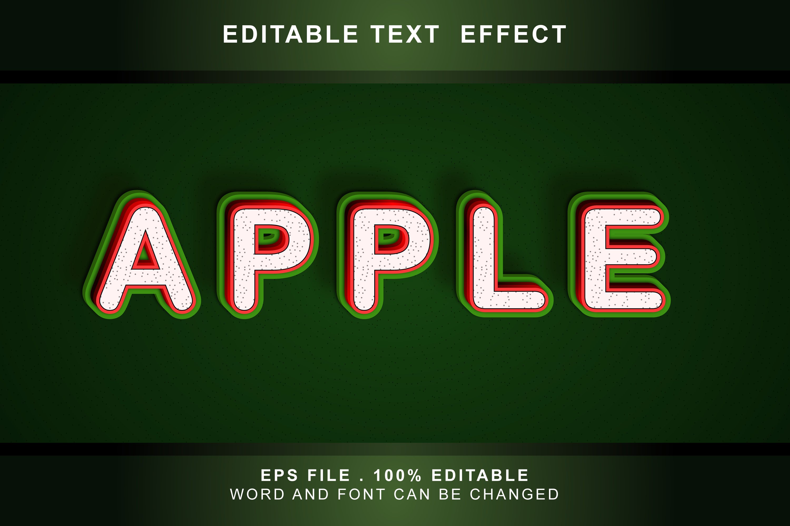 apple text effect editable (1195782) | Illustrator Plugins | Design Bundles