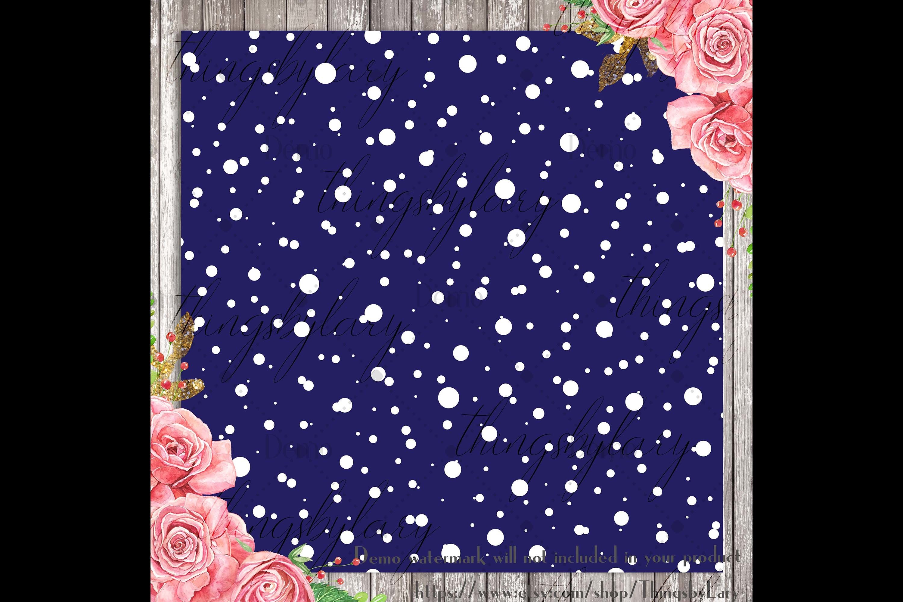 100 Seamless Falling Christmas White Snow Digital Papers (153365 ...
