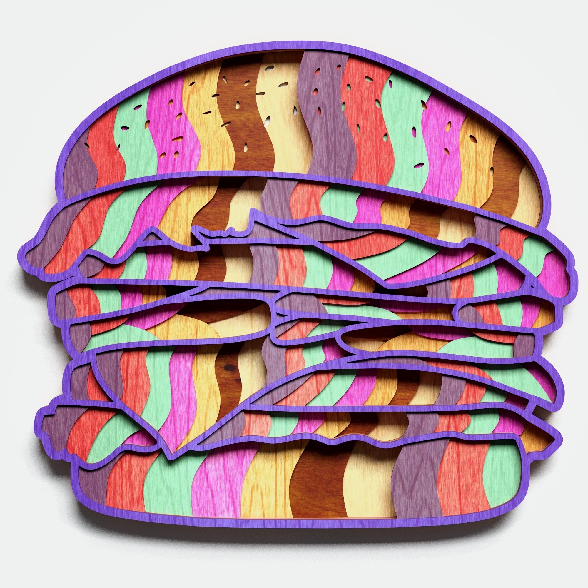 Multilayer Burger Mandala, Vector file for cutting (859843) | Paper ...