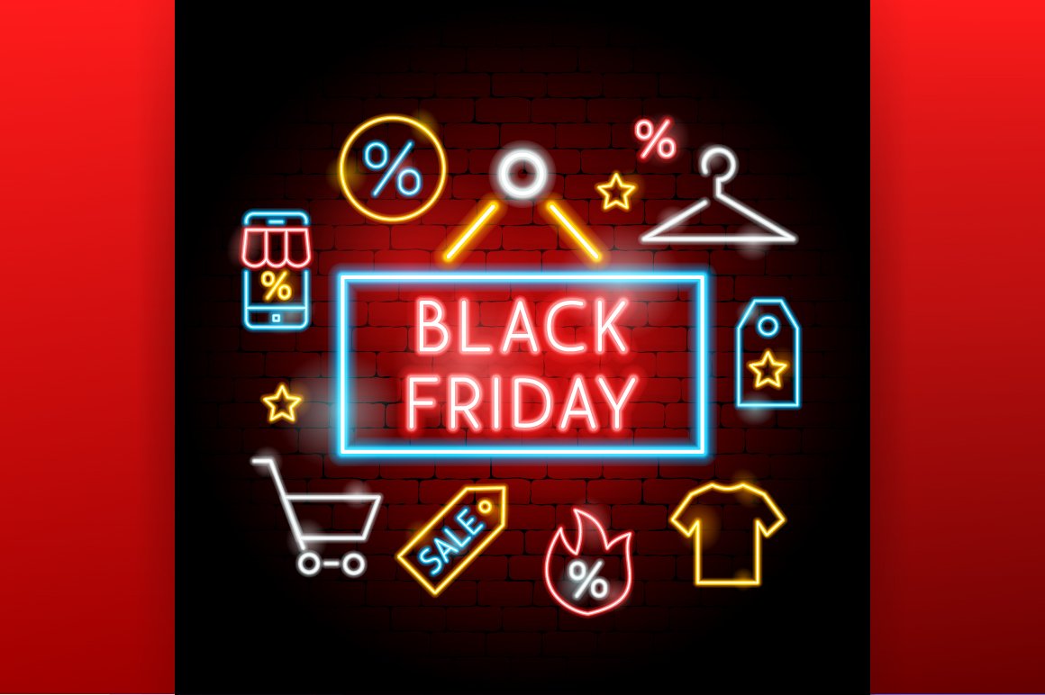 Black Friday Neon (293047) | Icons | Design Bundles