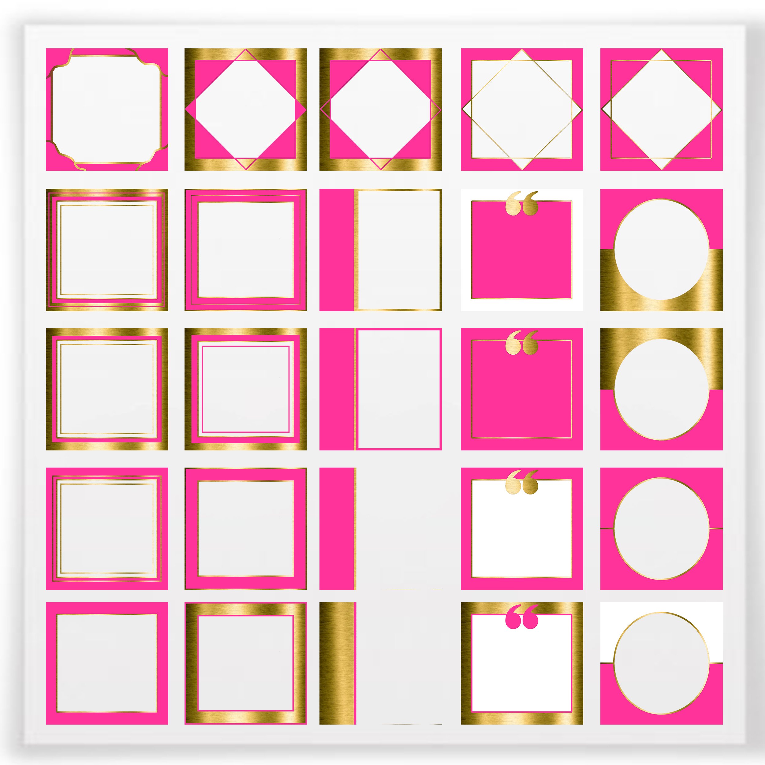 Instagram Post Templates Bright Pink Gold, Instagram frames (931004 ...