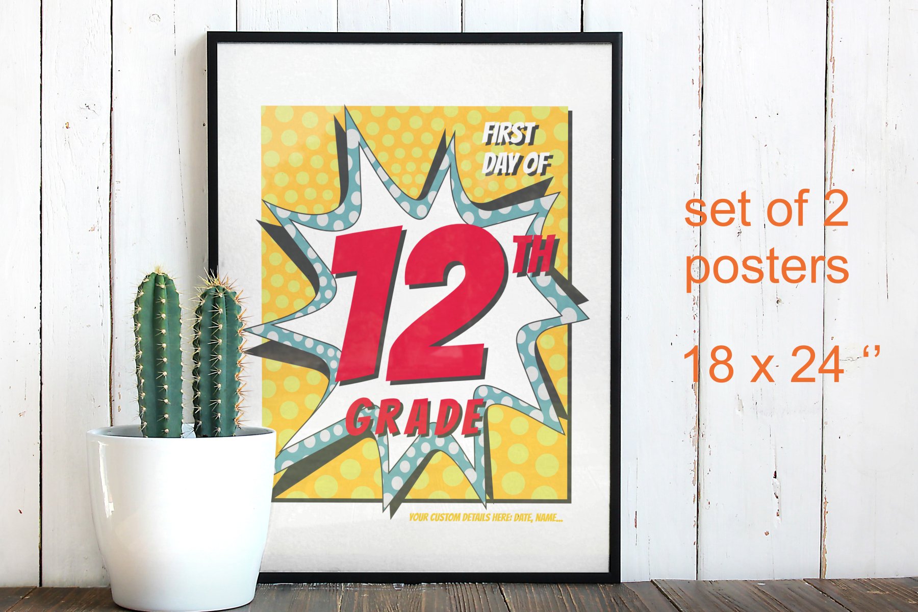 12th Grade School Poster Printable Editable PDF DIY Sign (608213 ...