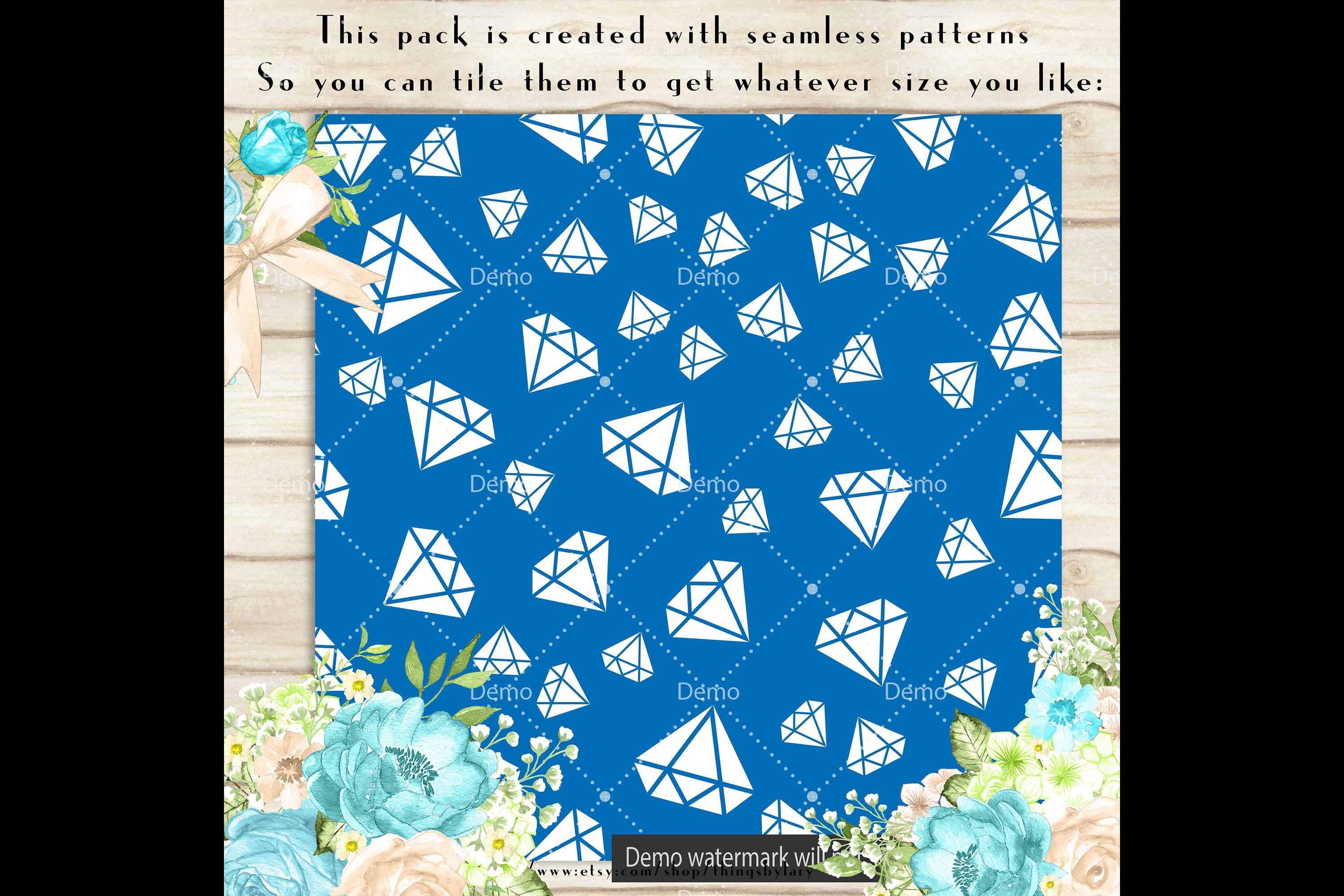 100 Seamless White Diamond Pattern Digital Papers (135223) | Patterns ...