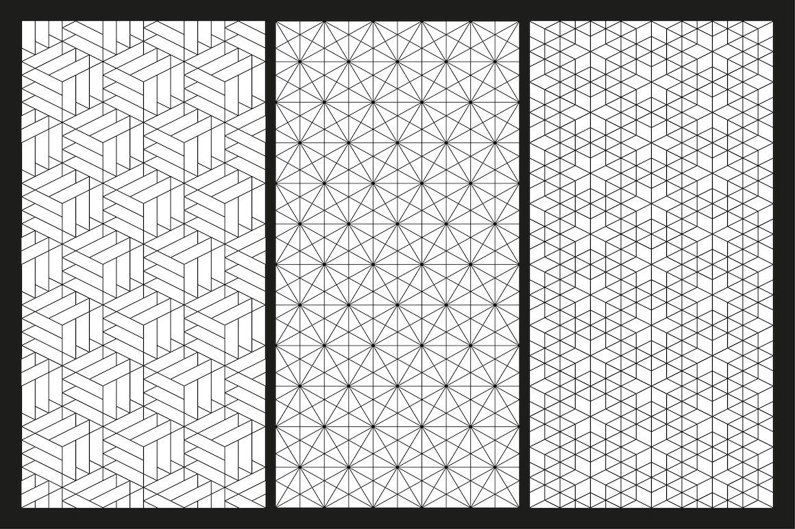 Vector seamless geometric patterns (224824) | Patterns | Design Bundles