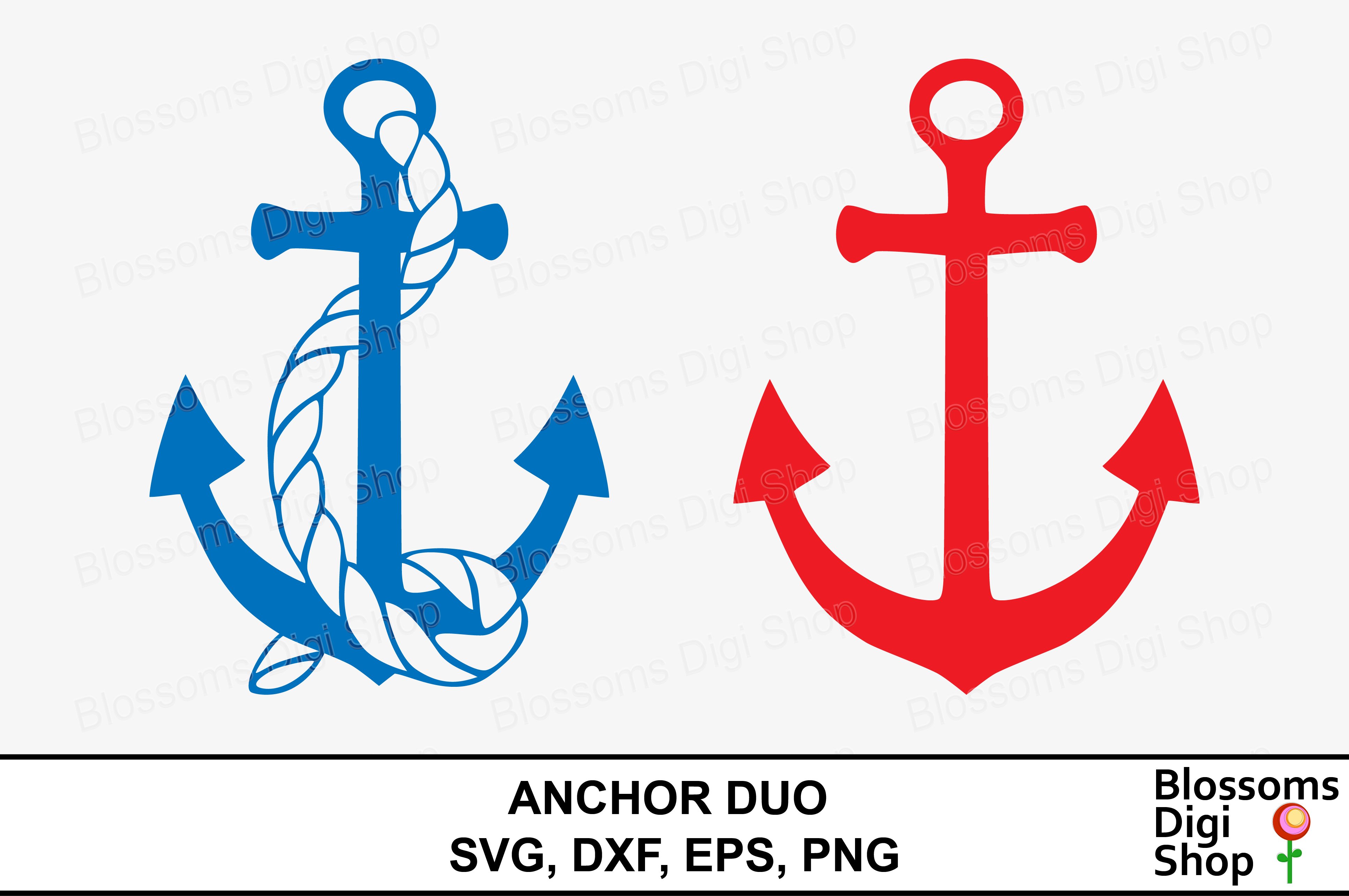 Anchor Duo Cut Files (72771) | SVGs | Design Bundles