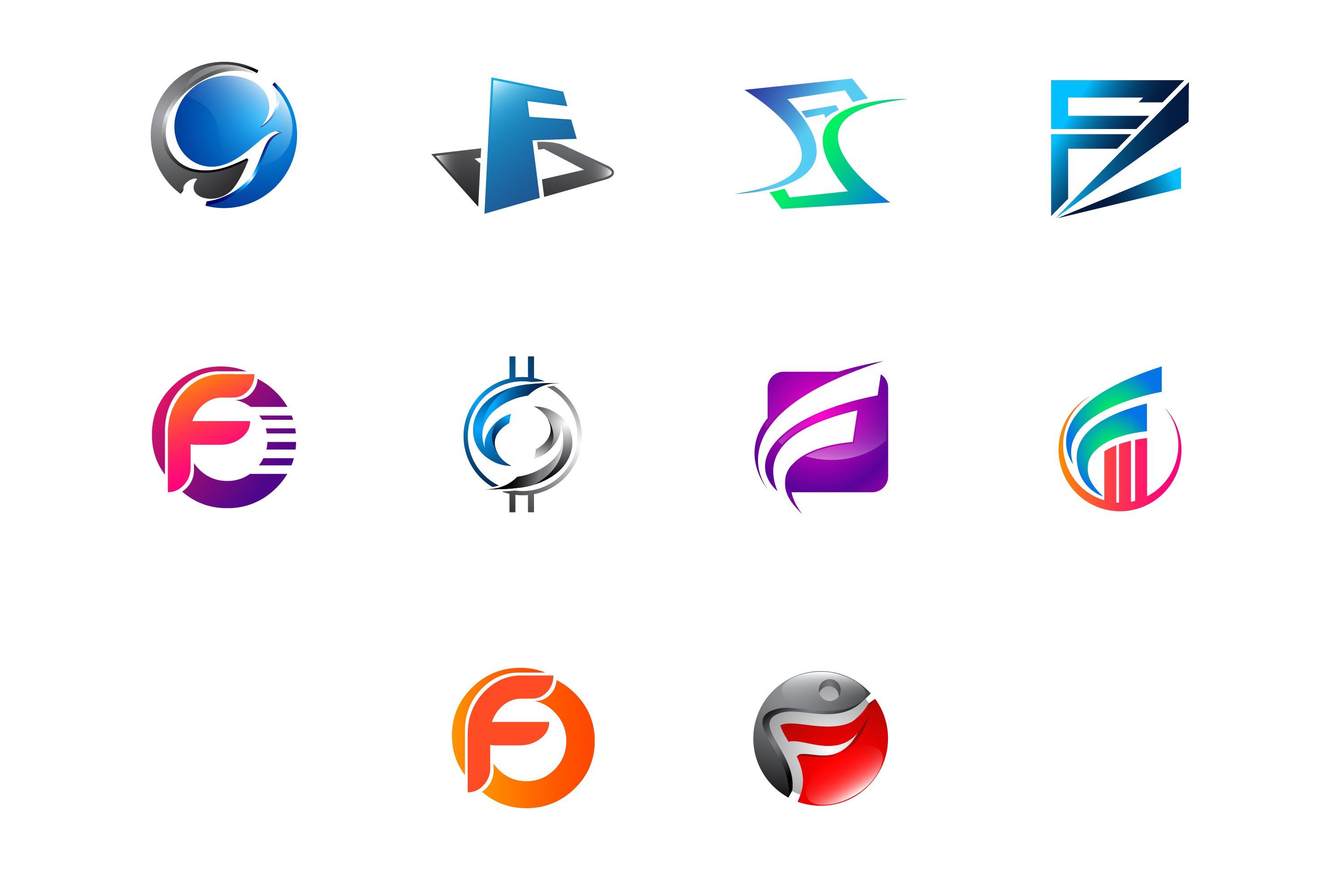 Modern and elegant business logos set (140089) | Logos | Design Bundles