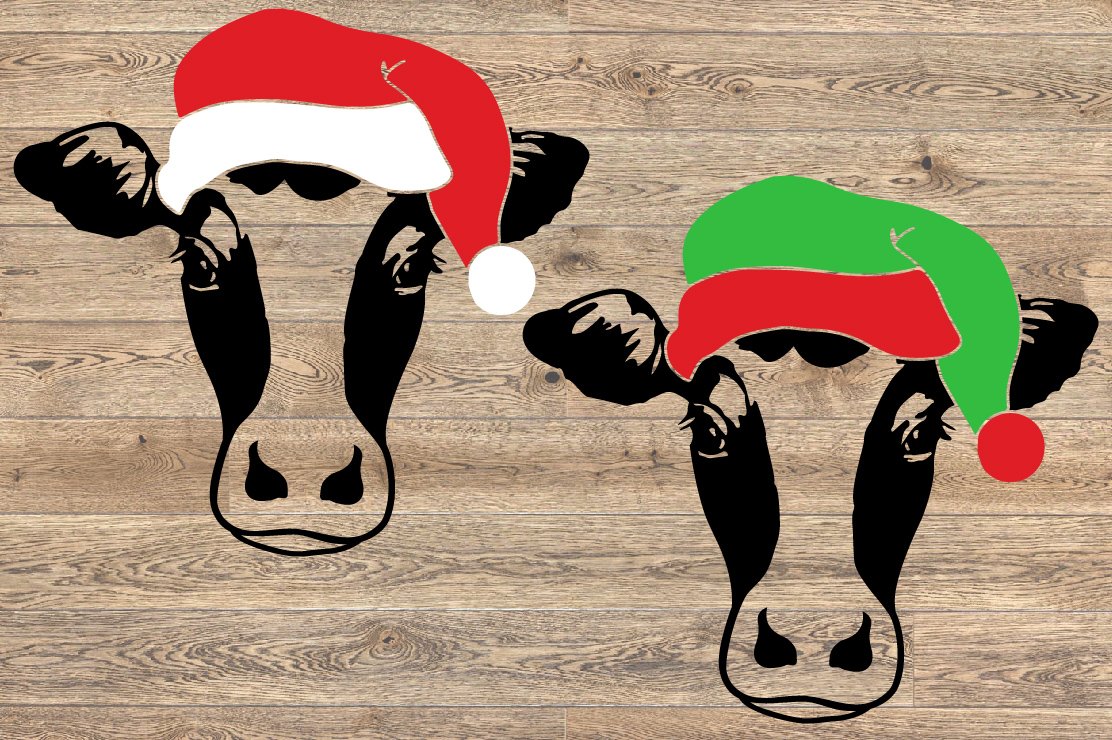 Cow Christmas Hat cowboy Farm heifer hat 1087S (158717) | SVGs | Design ...