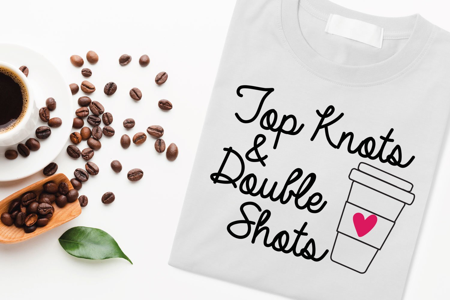 Top Knots & Double Shots Coffee SVG, DXF, PNG (114191) | Cut Files ...