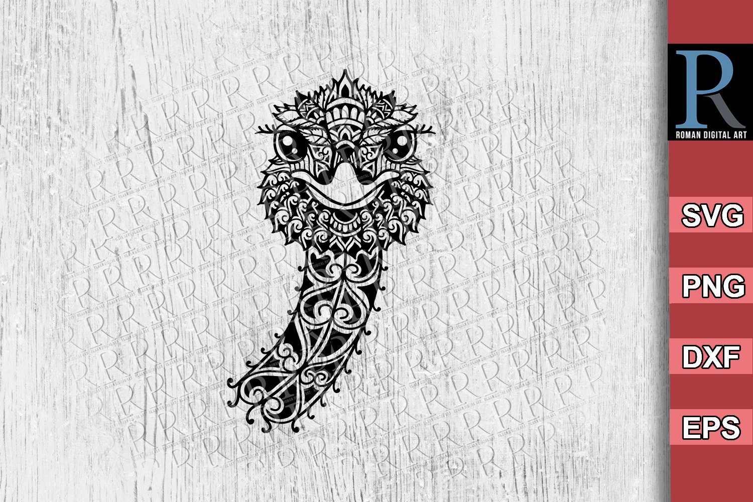Ostrich SVG Mandala Cut File for Cricut Crafting (1304821) | SVGs ...