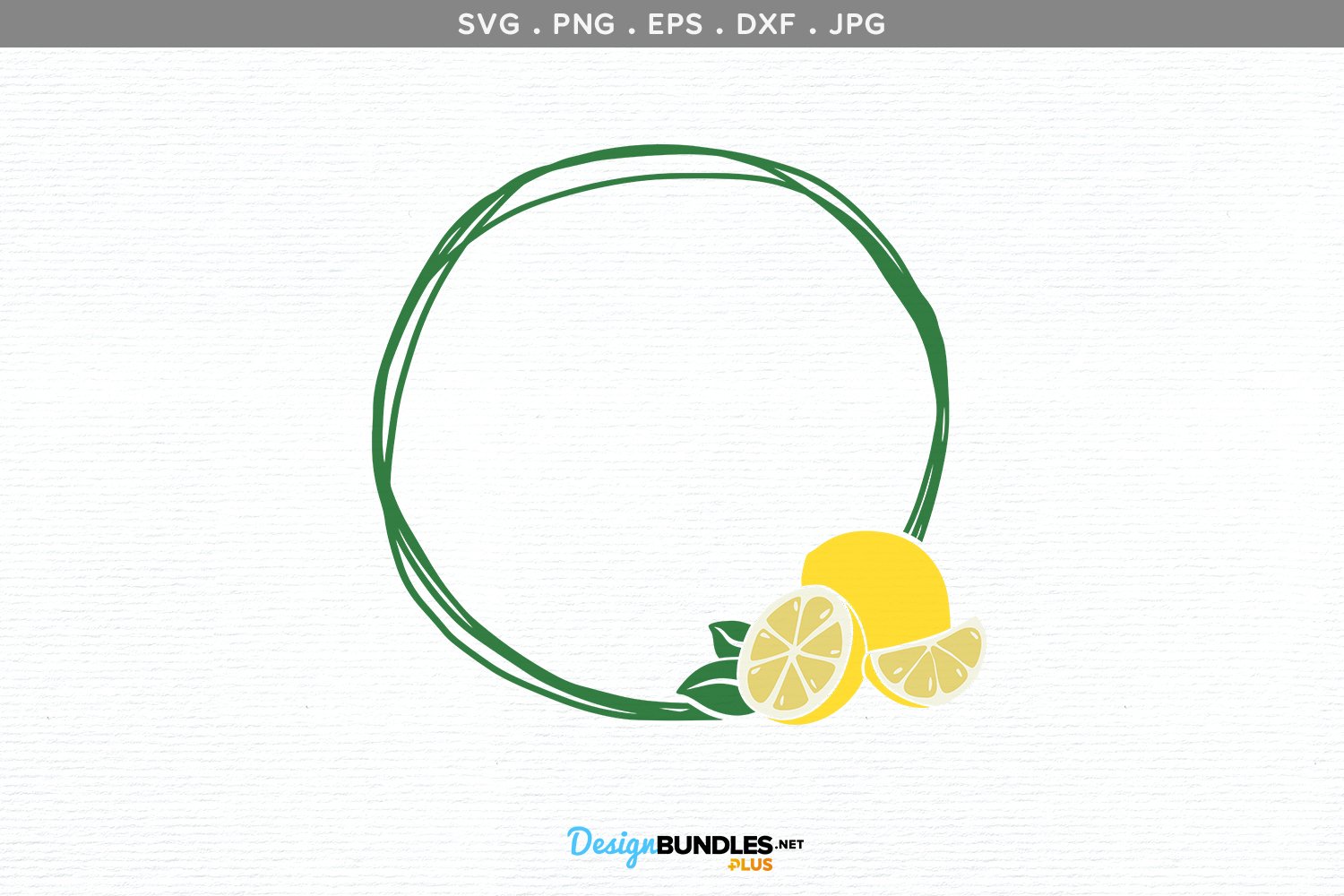 Lemons Monogram Frame - svg, printable
