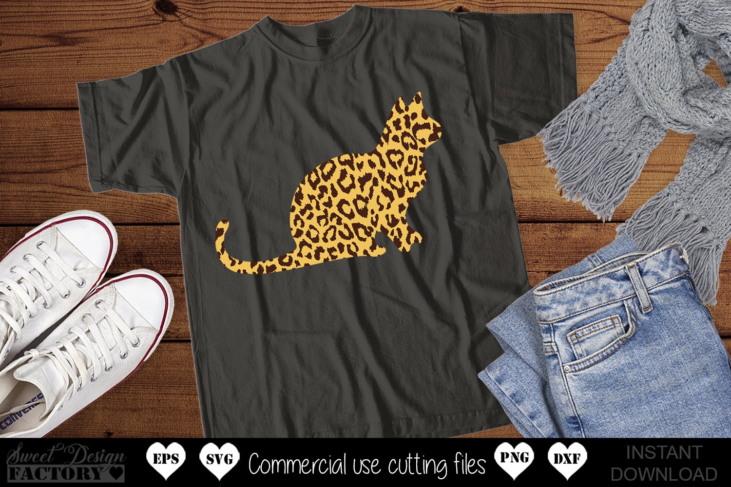 Leopard print cat SVG (895116) | Cut Files | Design Bundles