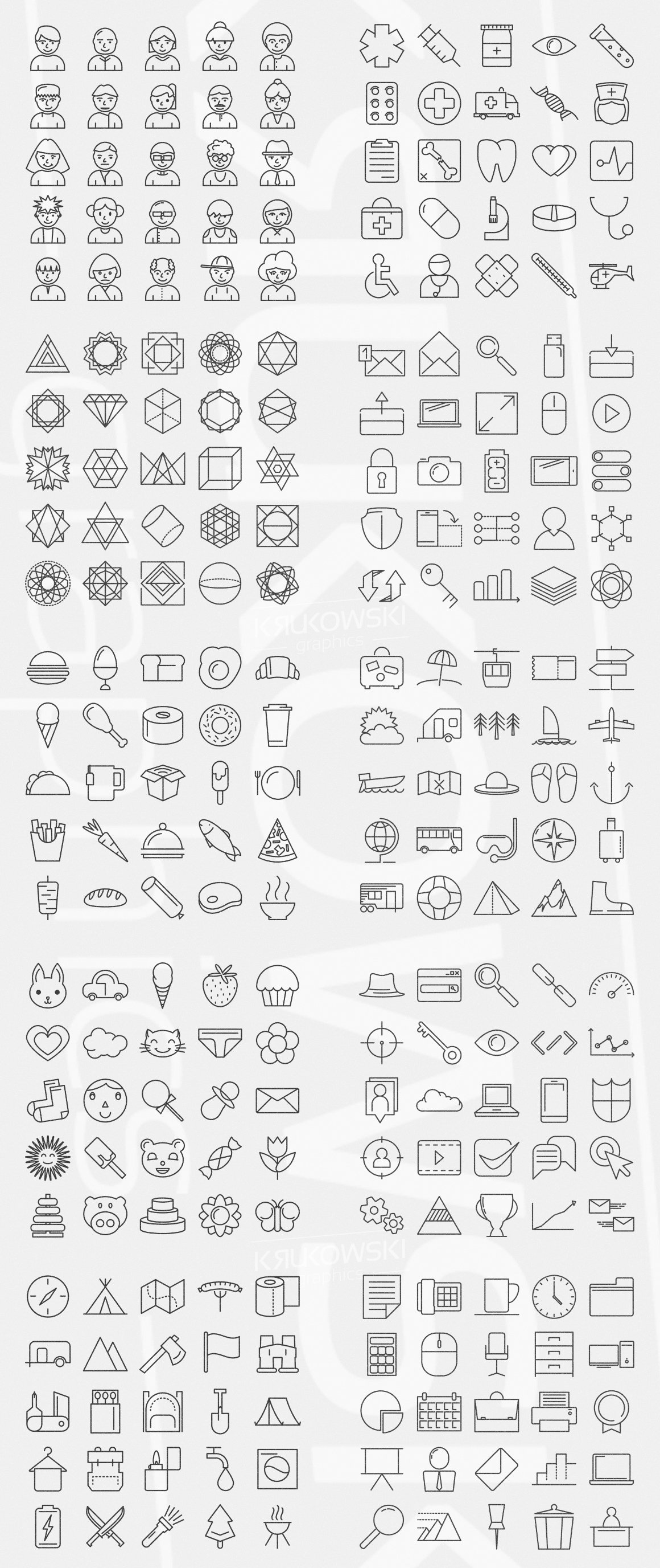 500 Modern Icons Bundle (21459) | Icons | Design Bundles