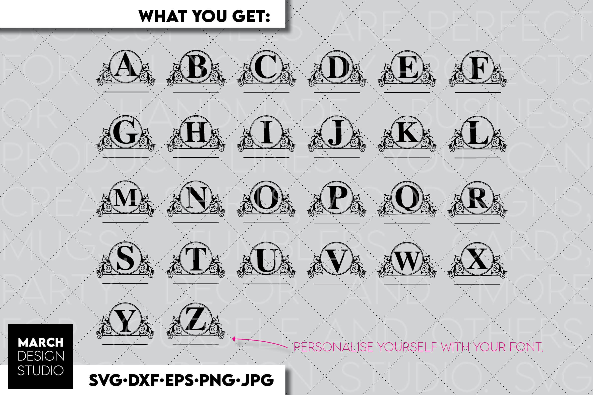 Circle Monogram SVG, Letter Monogram SVG Files For Cricut (1095112 ...