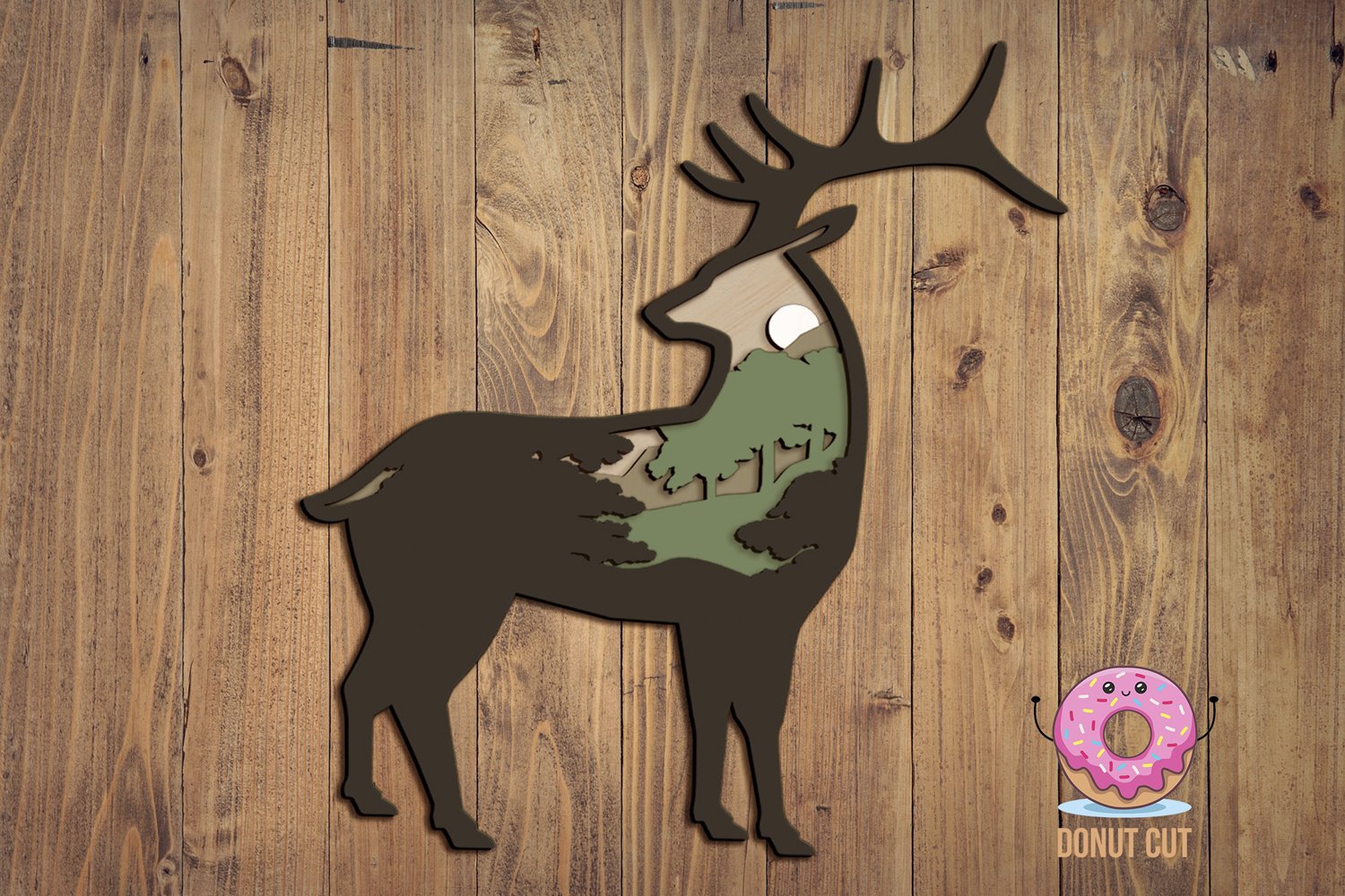 Deer laser cut files SVG for Glowforge, Cricut. Multi-layer (1439536 ...