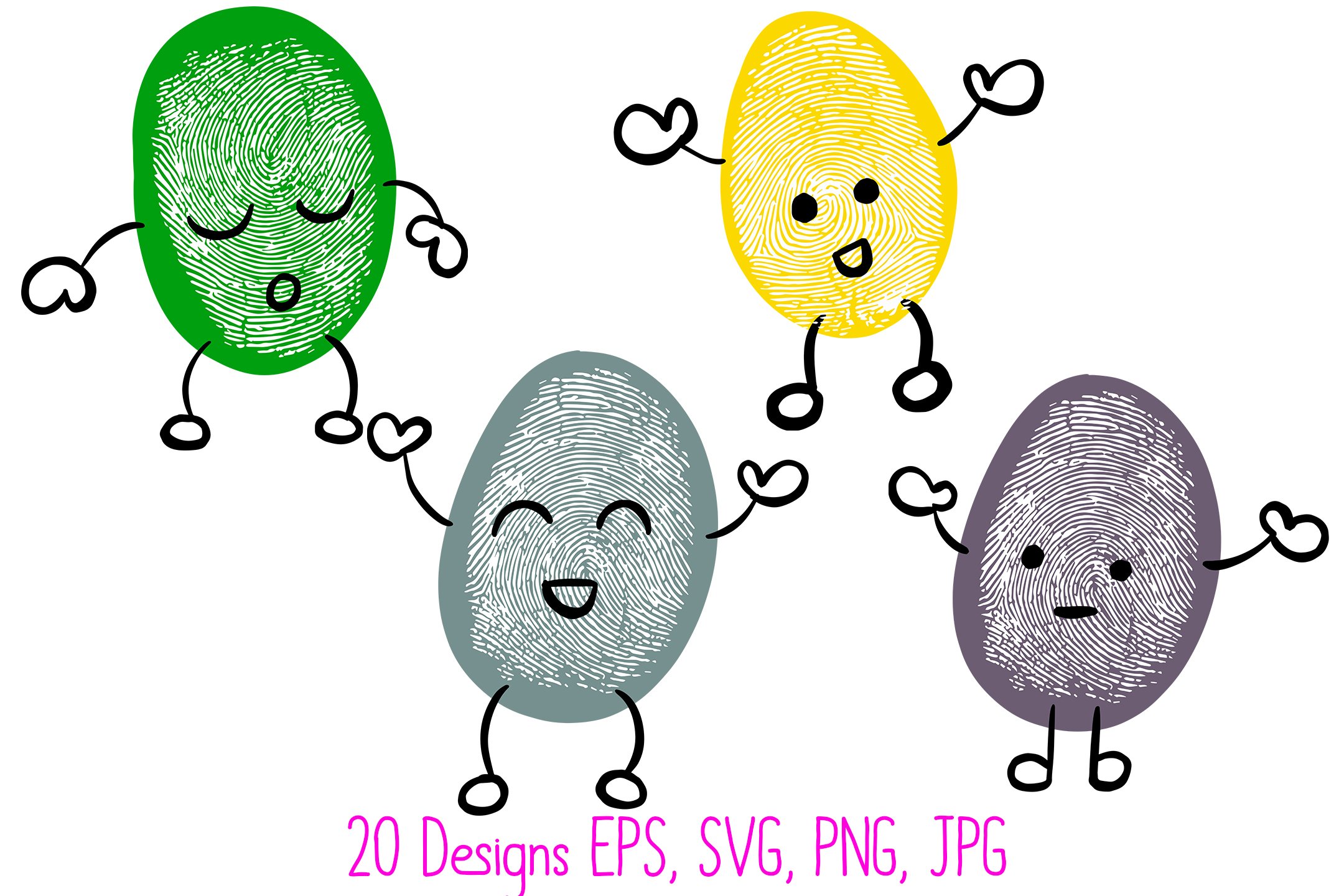 Cartoon Fingerprint Clipart