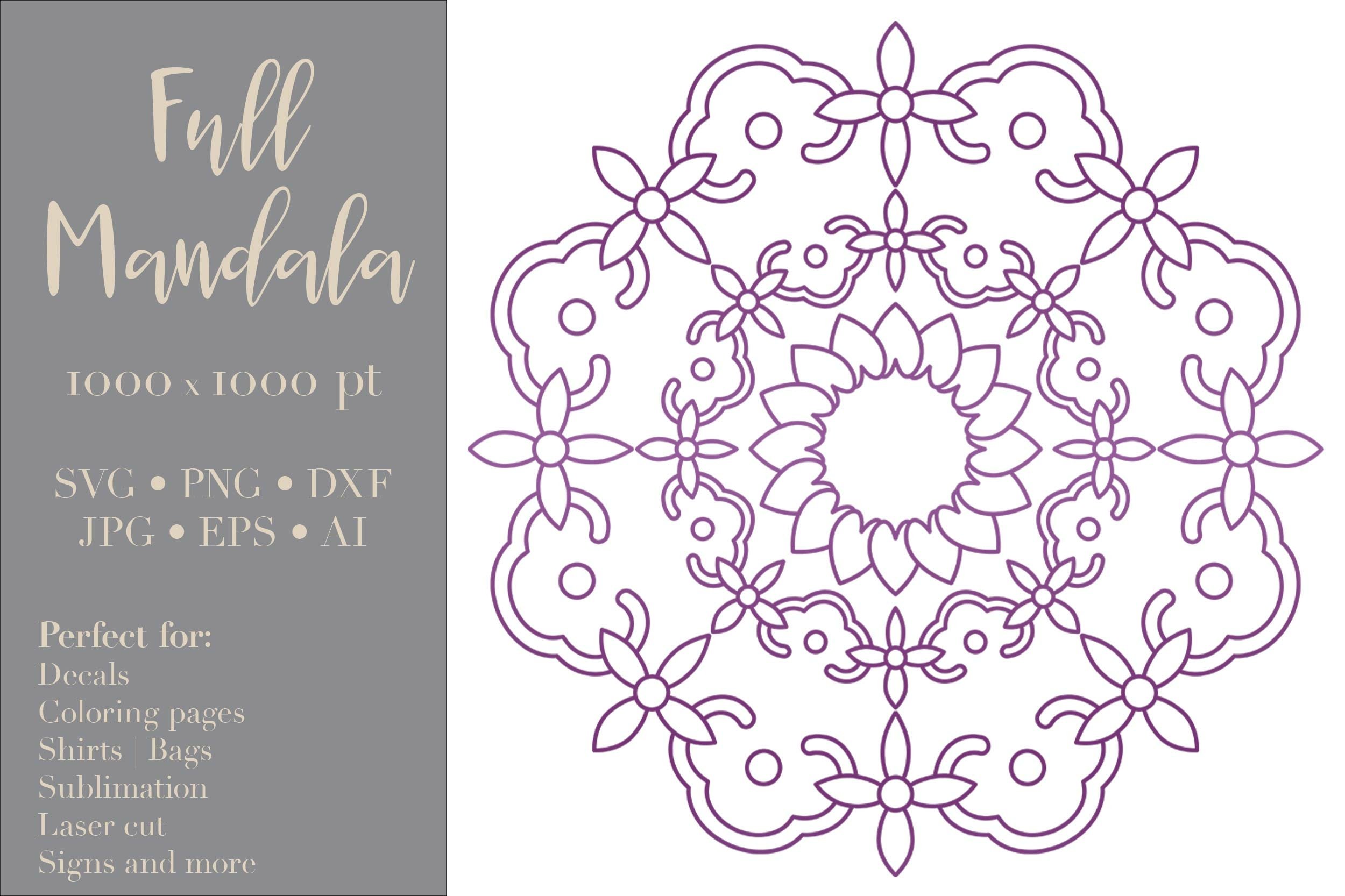 Mandalas SVG Bundle with Split Mandala Full-Half Vector 059 (1216717 ...