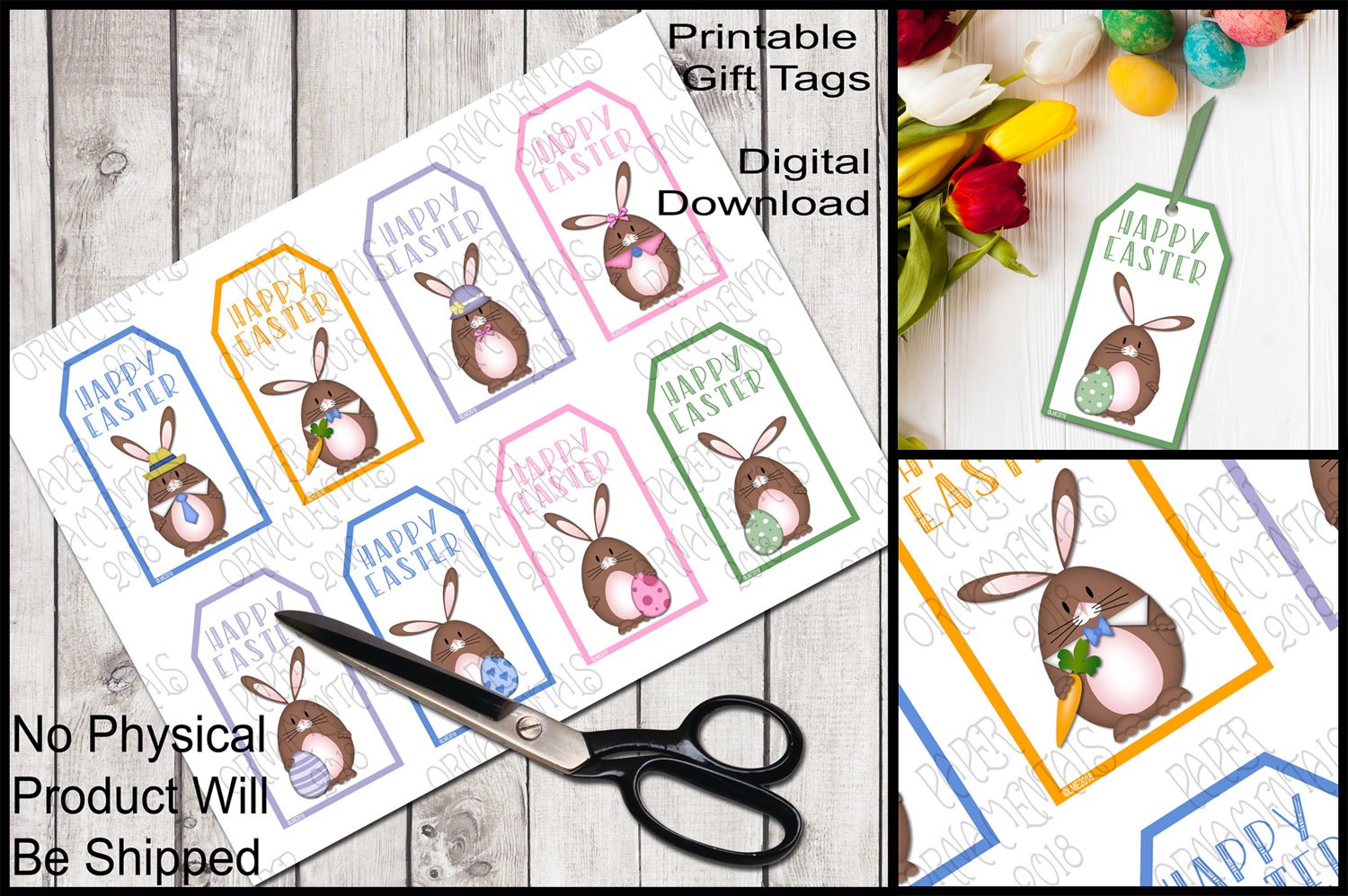Printable Easter Gift Tags, Brown Bunnies (233112) | Printables ...