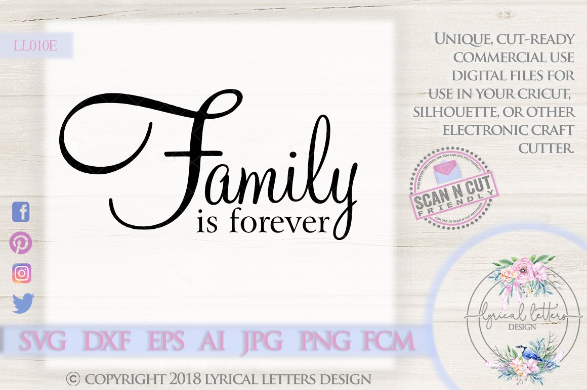 Family Is Forever SVG DXF FCM Cut File LL010E
