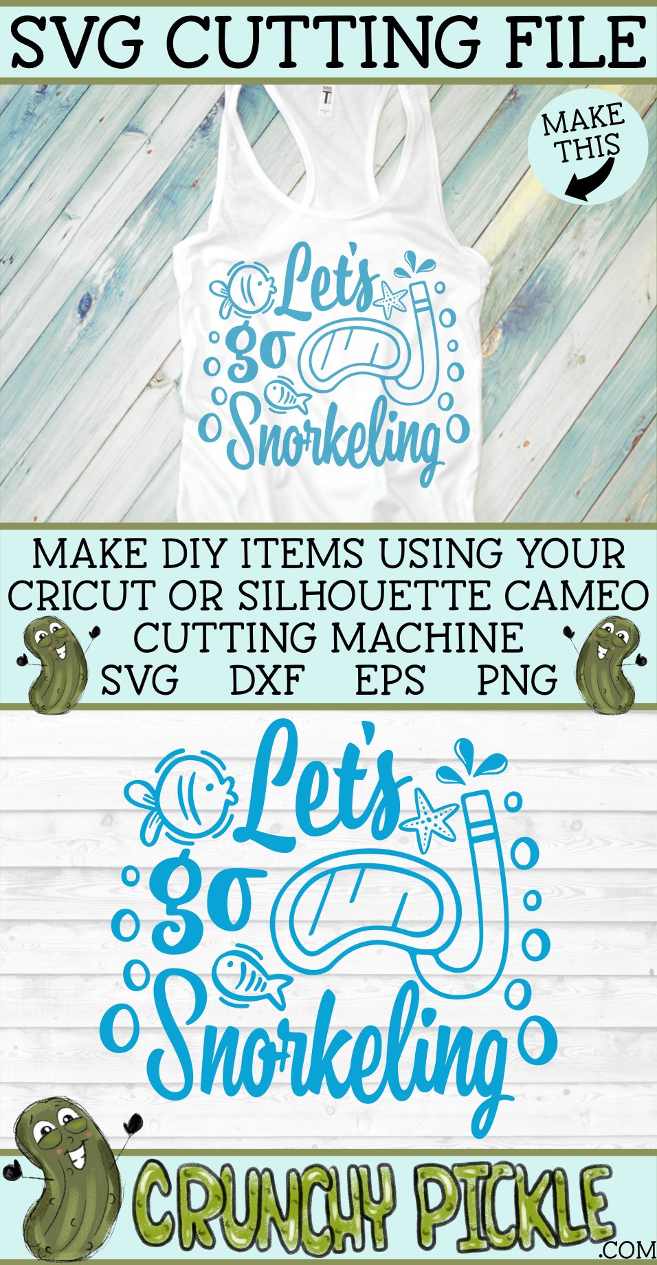 Let's Go Snorkeling SVG Cut File (558748) | Cut Files | Design Bundles